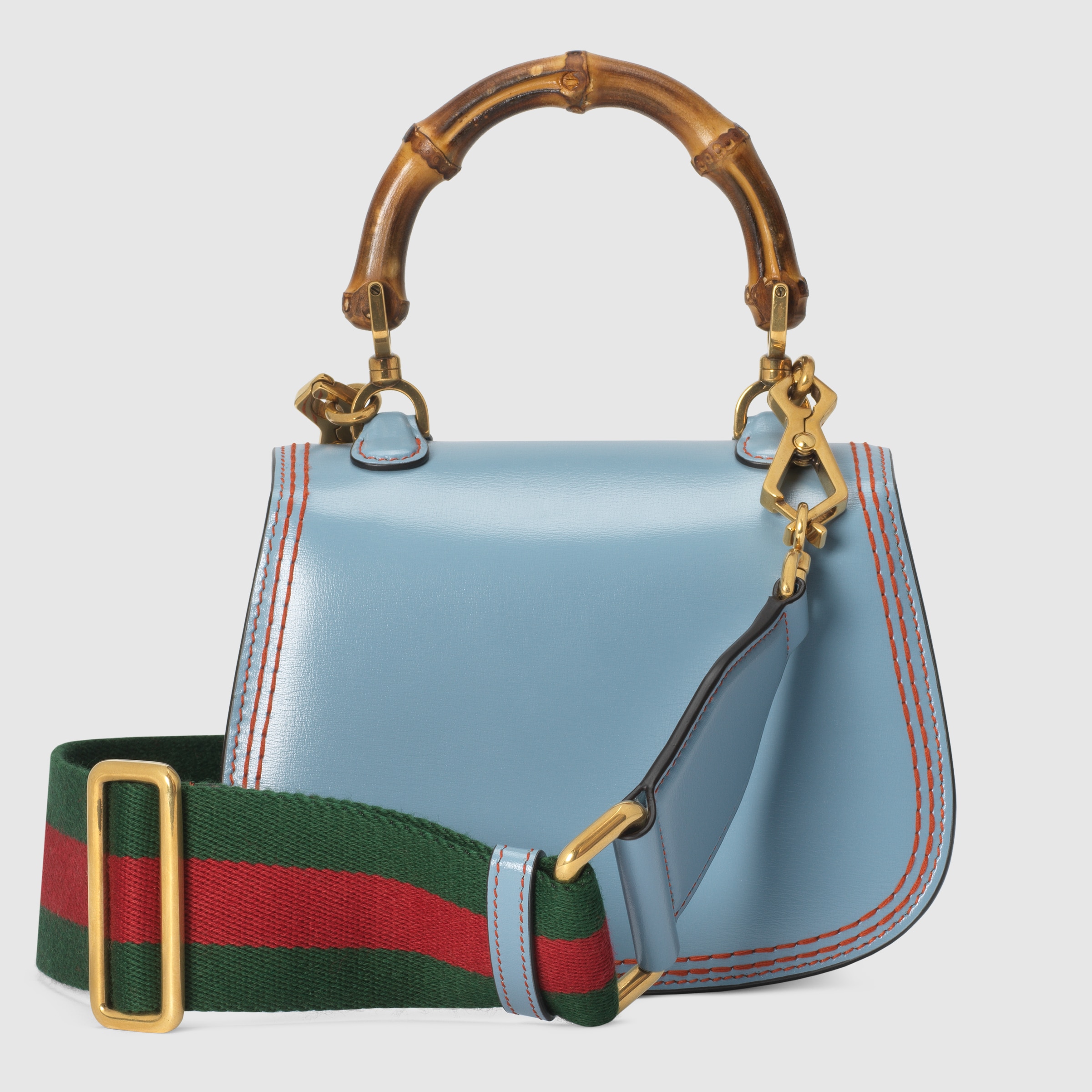 Gucci Bamboo 1947 mini top handle bag in blue leather | GUCCI® AE