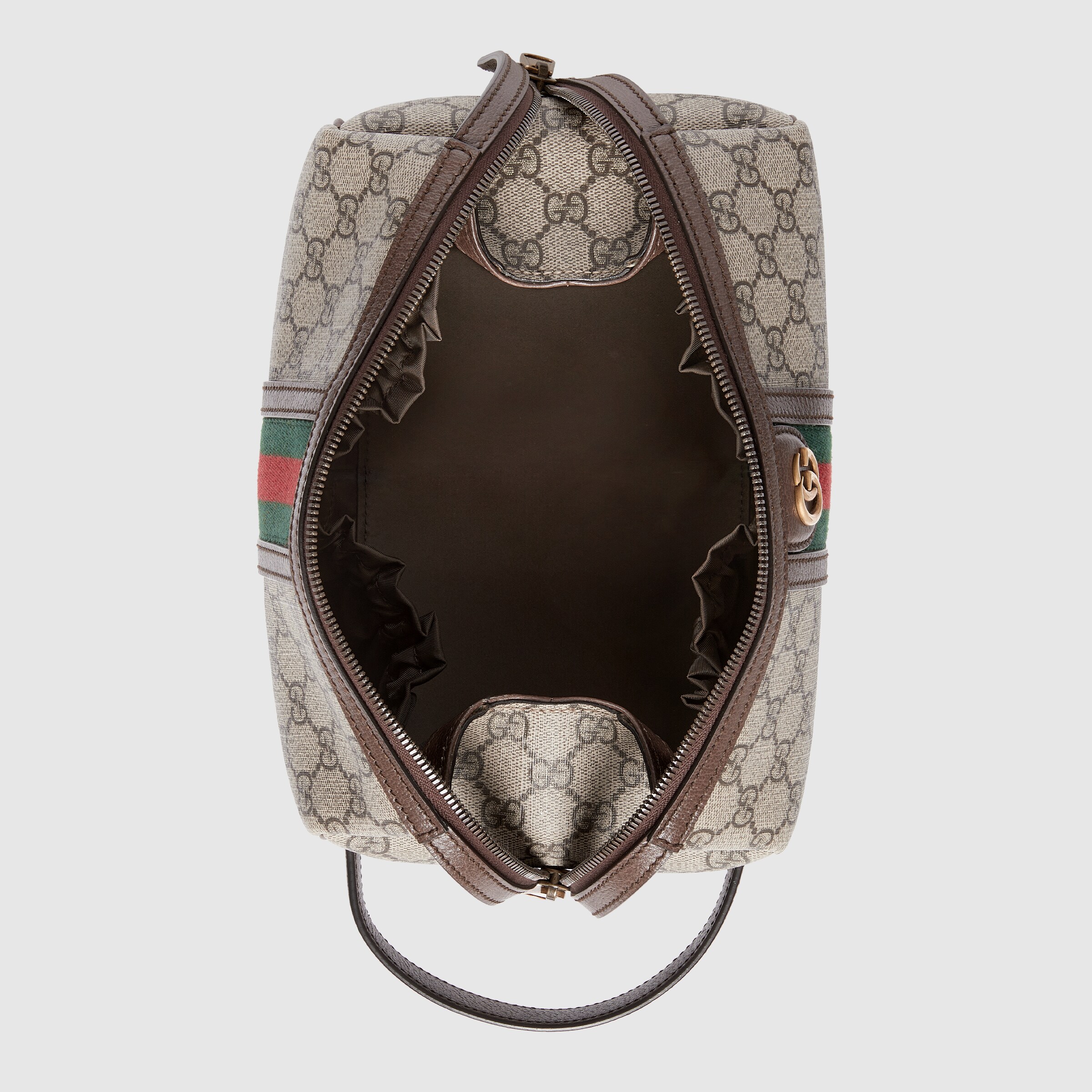 Gucci Savoy toiletry case in beige and ebony Supreme | GUCCI® SG