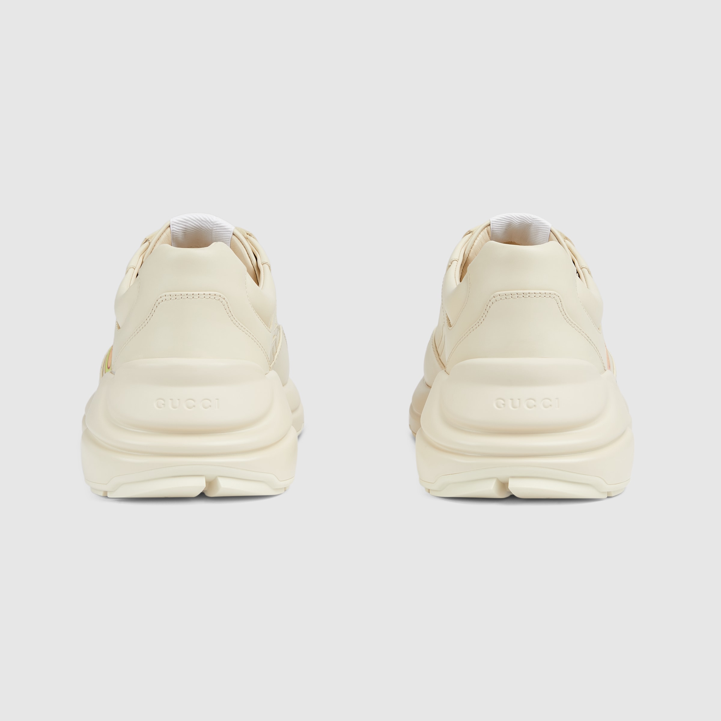 Men's Rhyton sneaker with animal print in off white leather | GUCCI® Canada