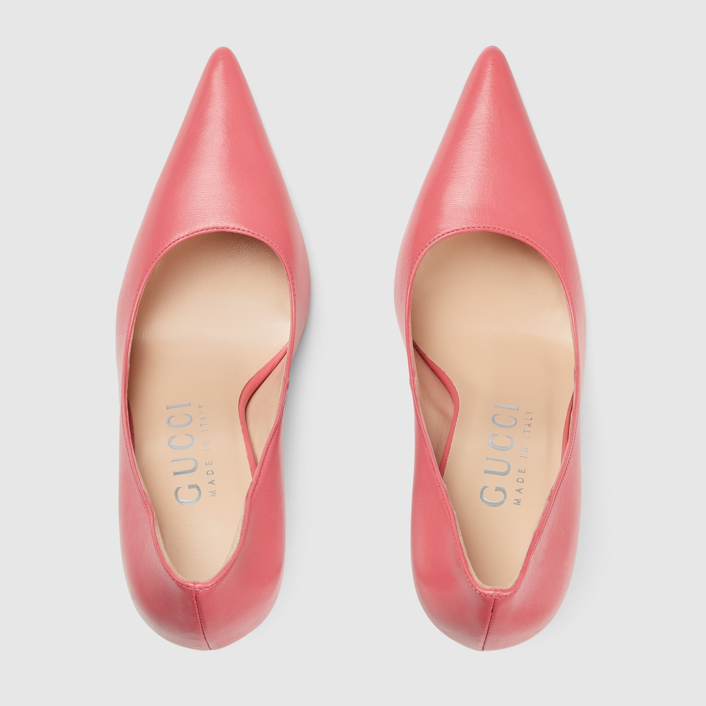 Women's high heel pump in pink leather | GUCCI® HU