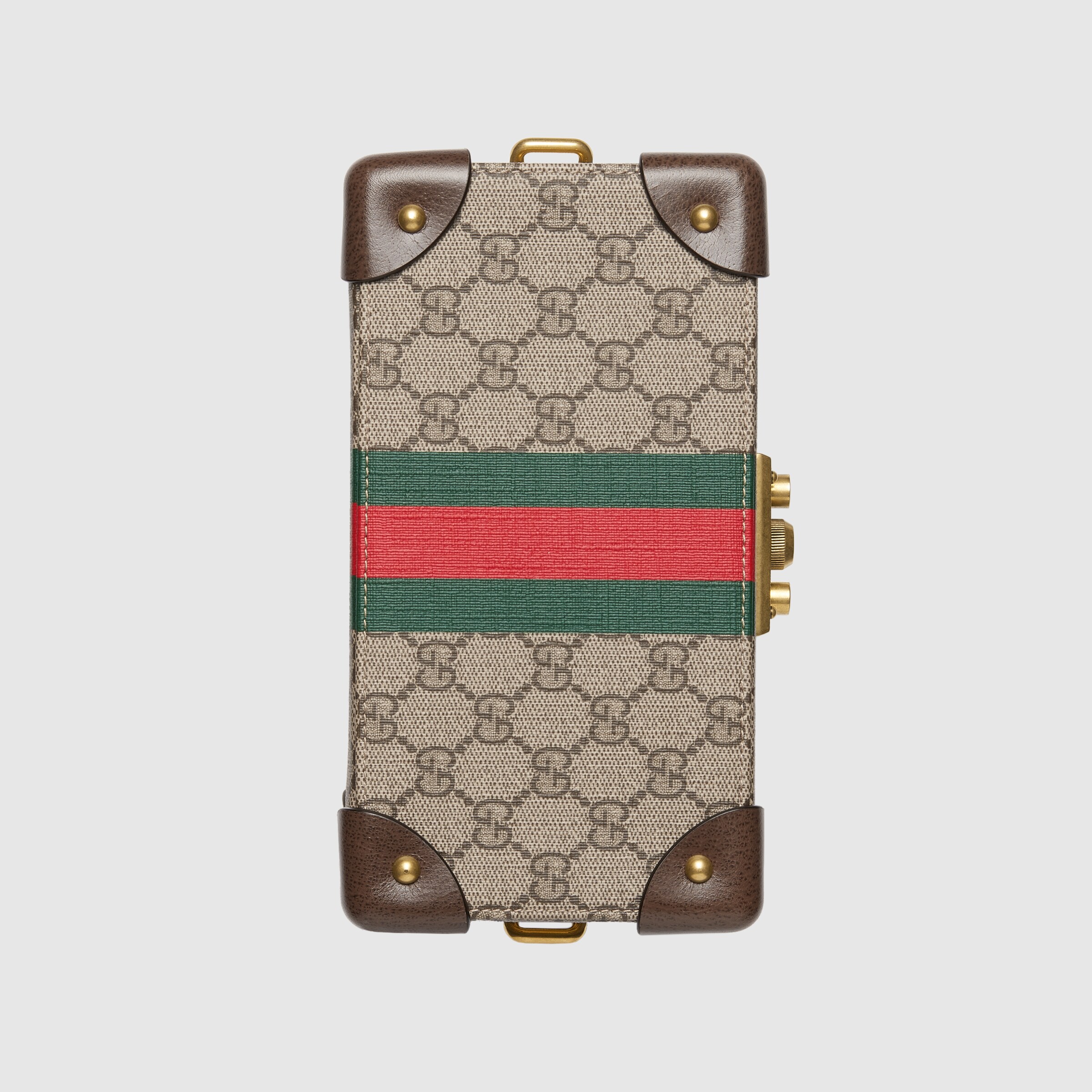 Gucci Savoy watch case in beige and ebony Supreme | GUCCI® US