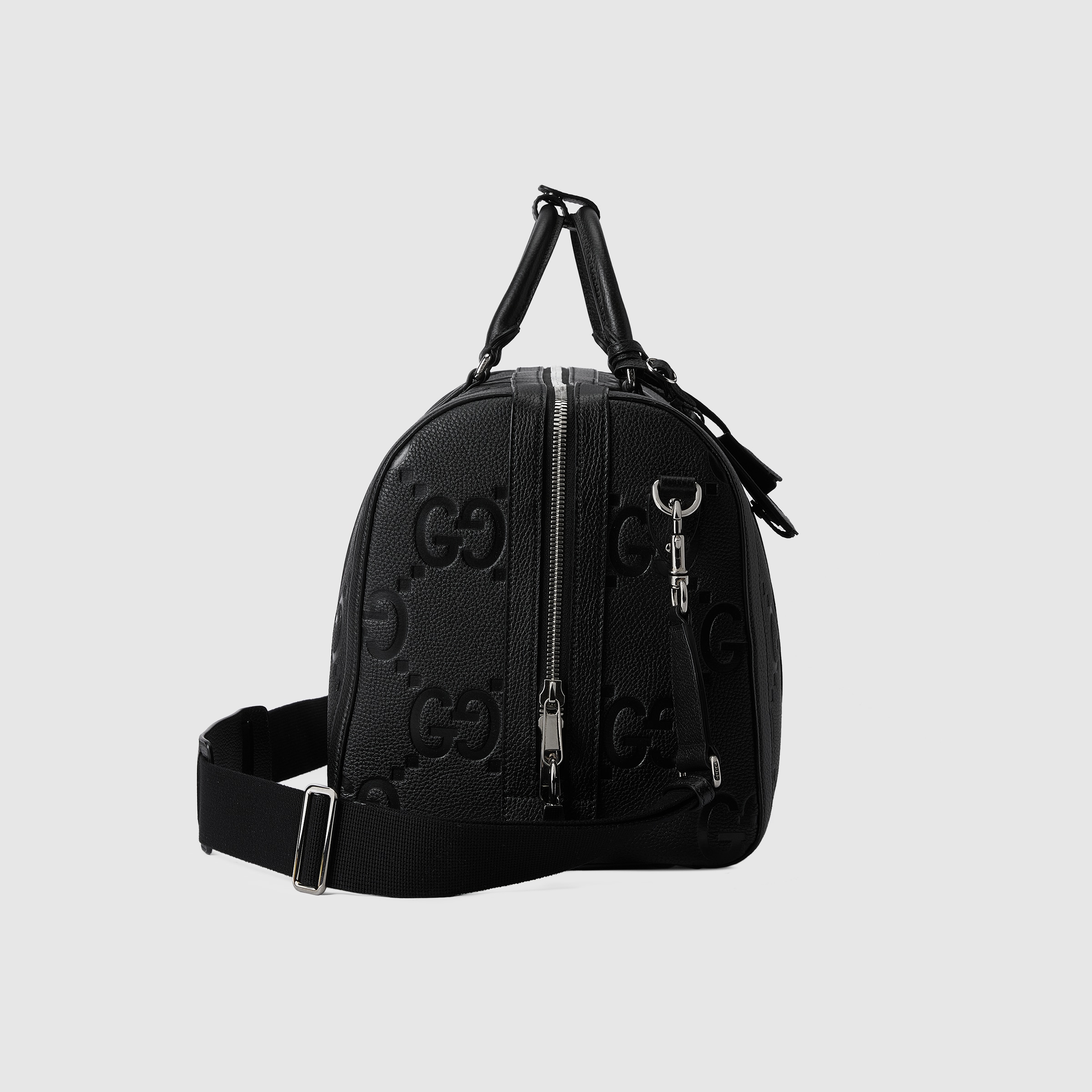 Small jumbo GG duffle bag in black leather | GUCCI® Canada