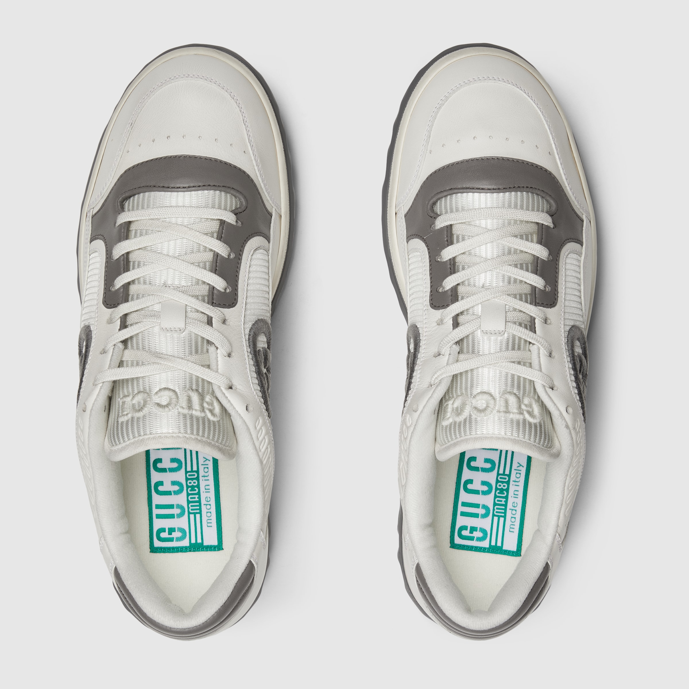 Men's MAC80 sneaker in off white and grey leather | GUCCI® US