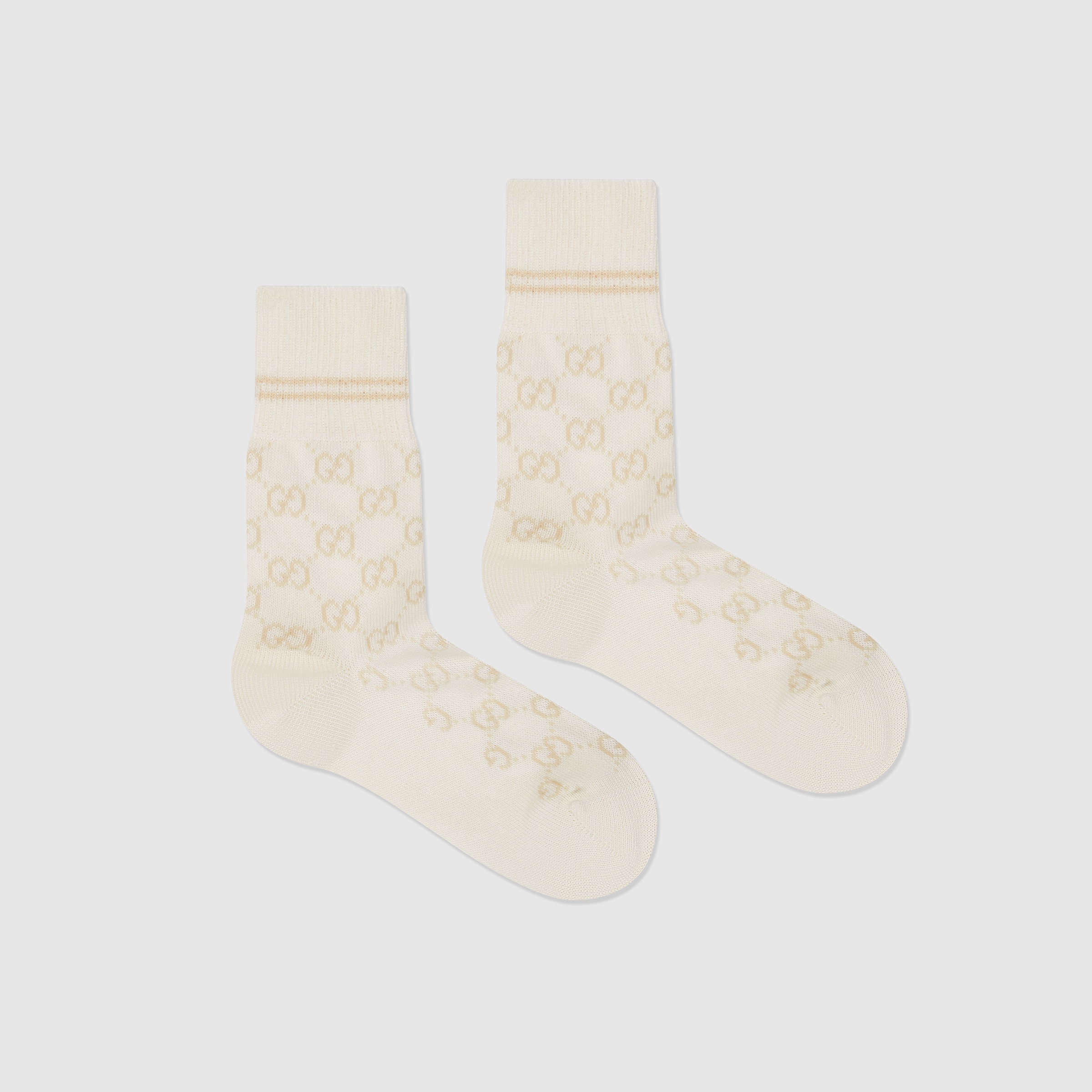 Chaussettes en coton mélangé GG en ivoire | GUCCI® Canada
