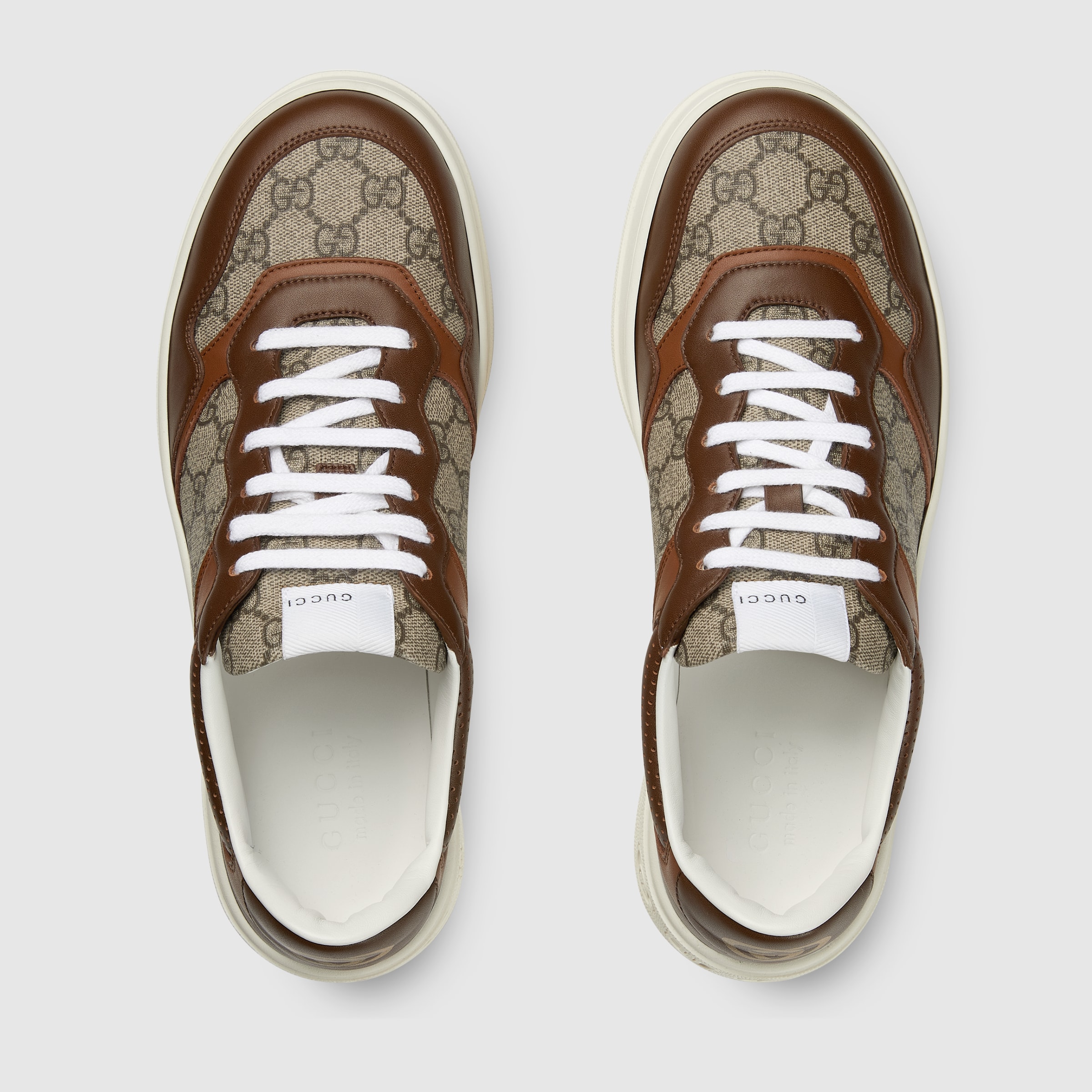 Men's GG sneaker in beige and ebony GG Supreme | GUCCI® US