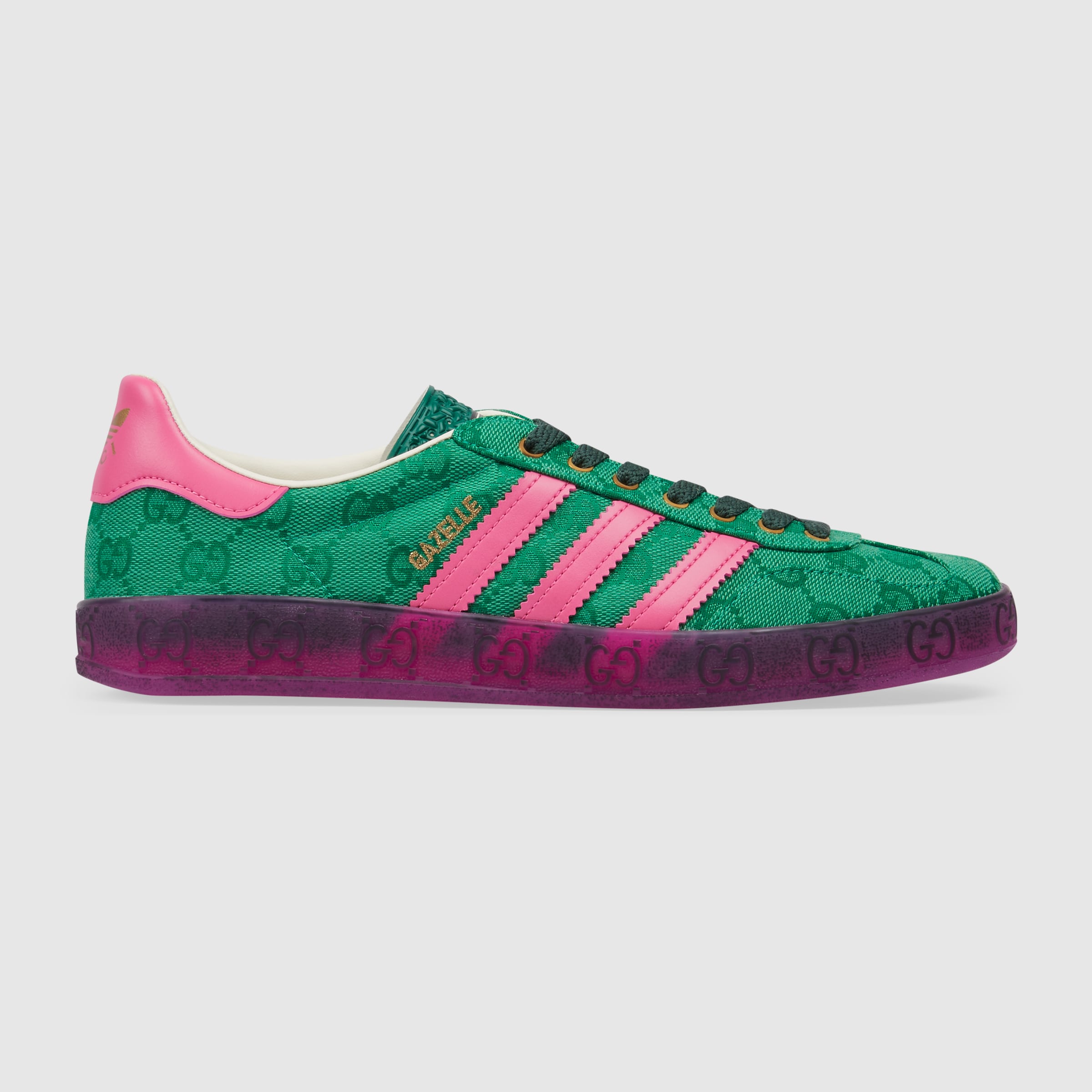 adidas x Gucci women's Gazelle sneaker in green Original GG canvas ...