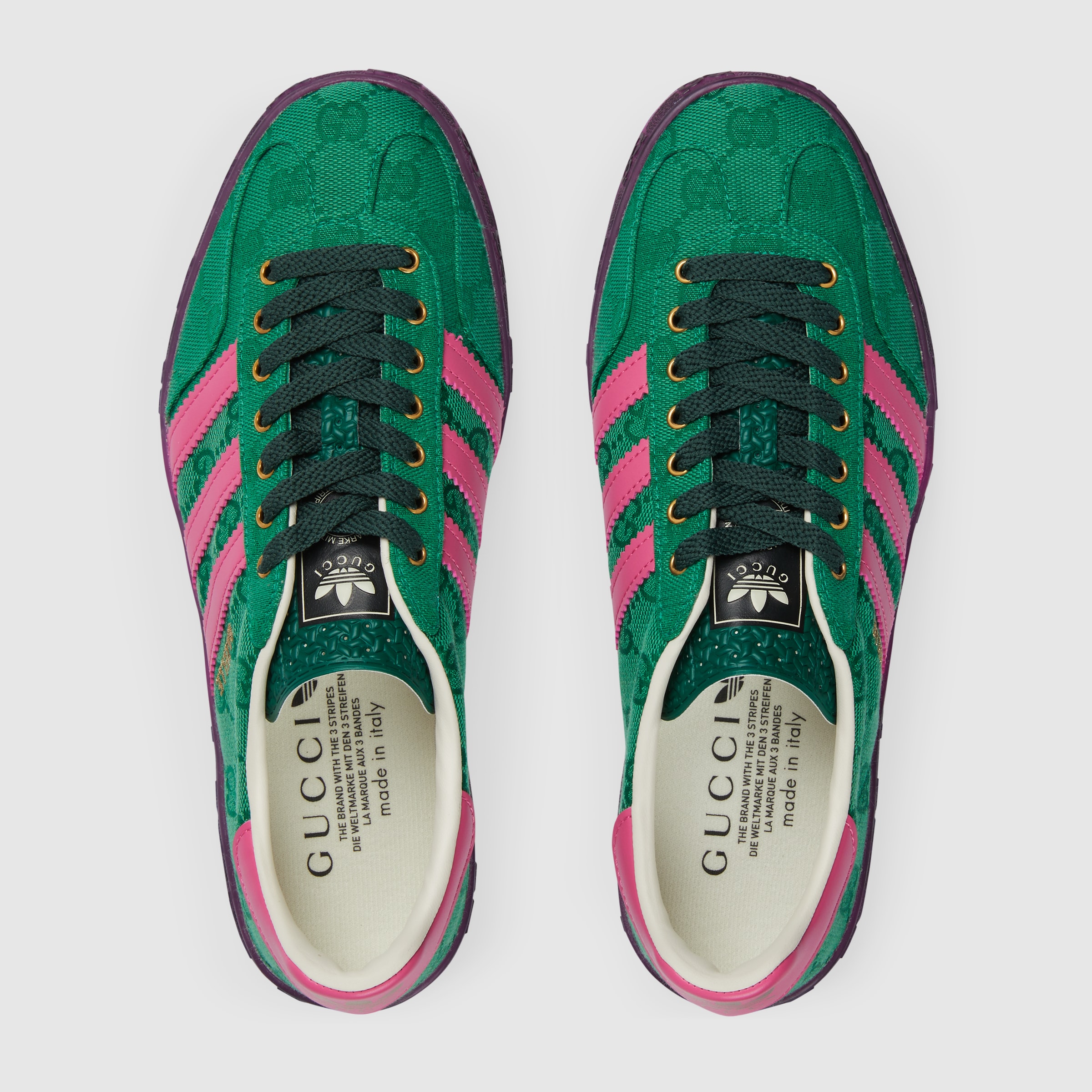 adidas x Gucci women's Gazelle sneaker in green Original GG canvas ...