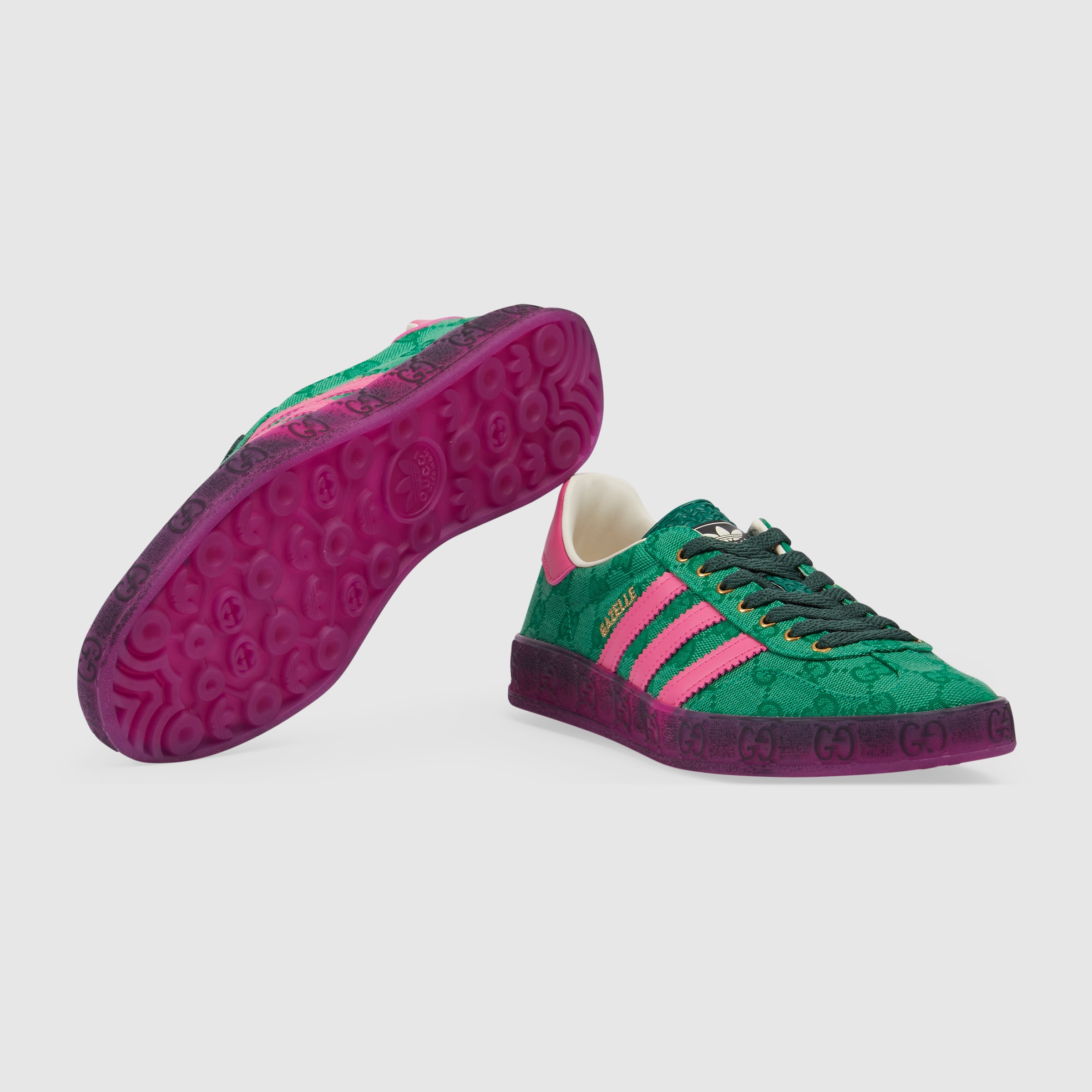 adidas x Gucci women's Gazelle sneaker in green Original GG canvas ...