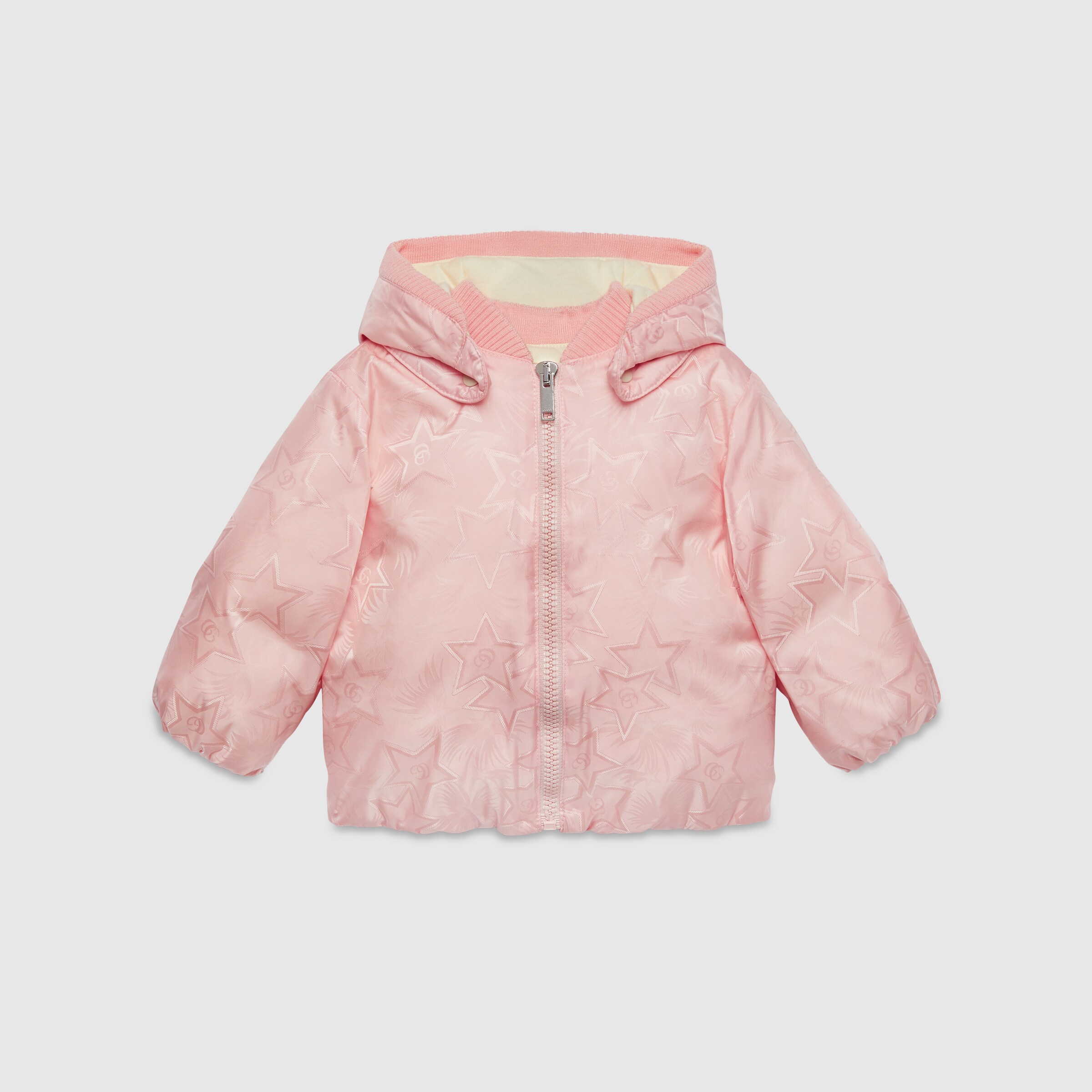 Baby multistar nylon jacket in pink | GUCCI® US