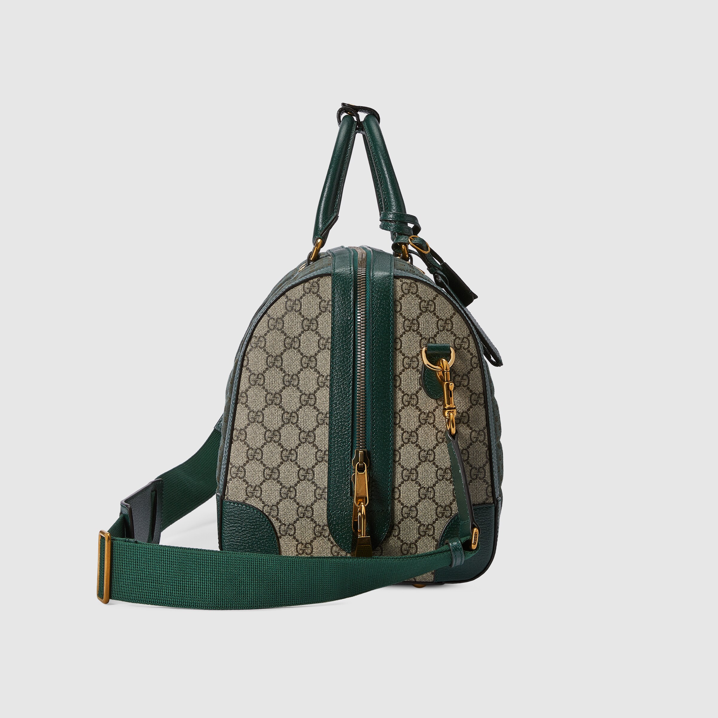 Mini GG canvas small duffle bag in green GG canvas | GUCCI® SG
