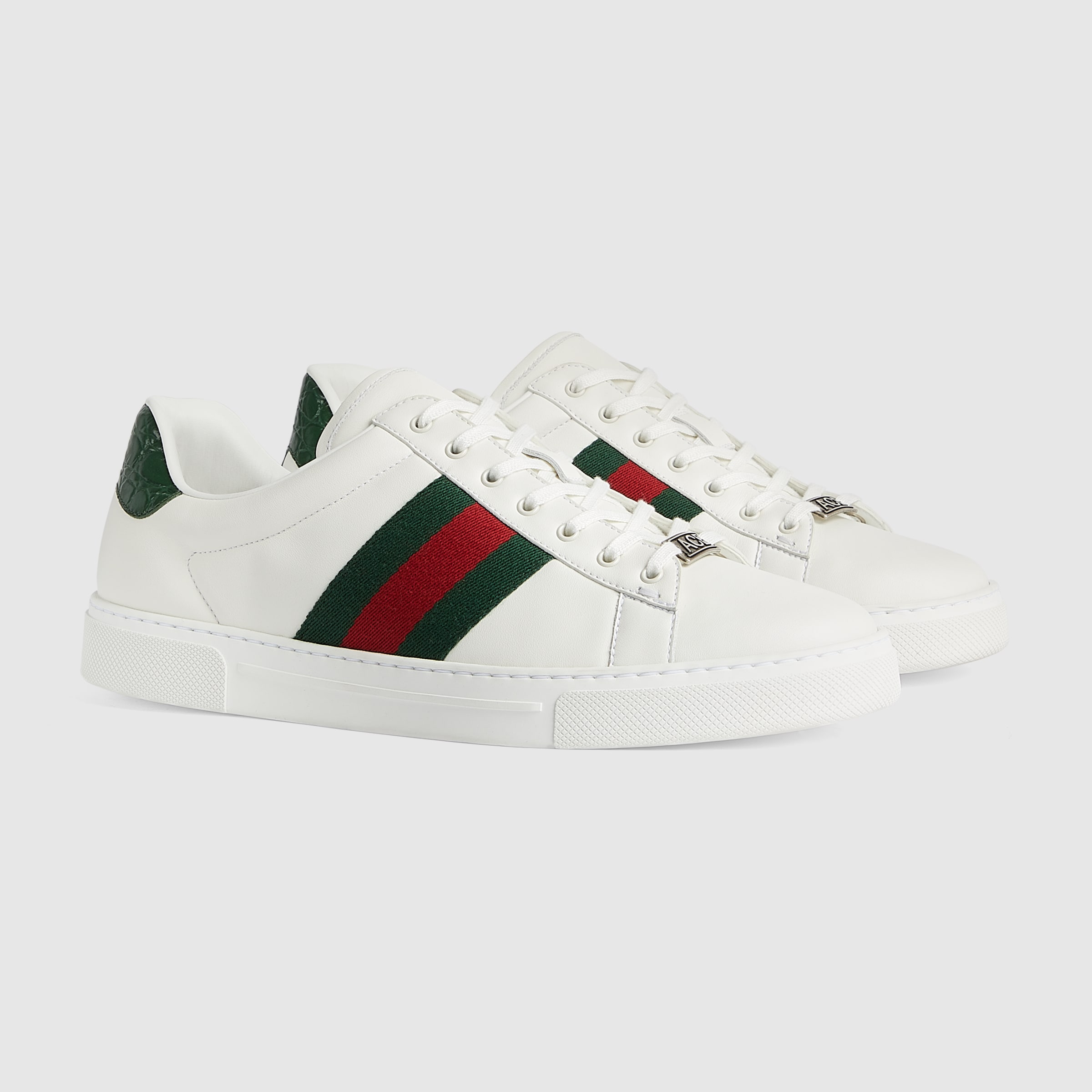 Men's Gucci Ace trainer with Web in white leather | GUCCI® DK