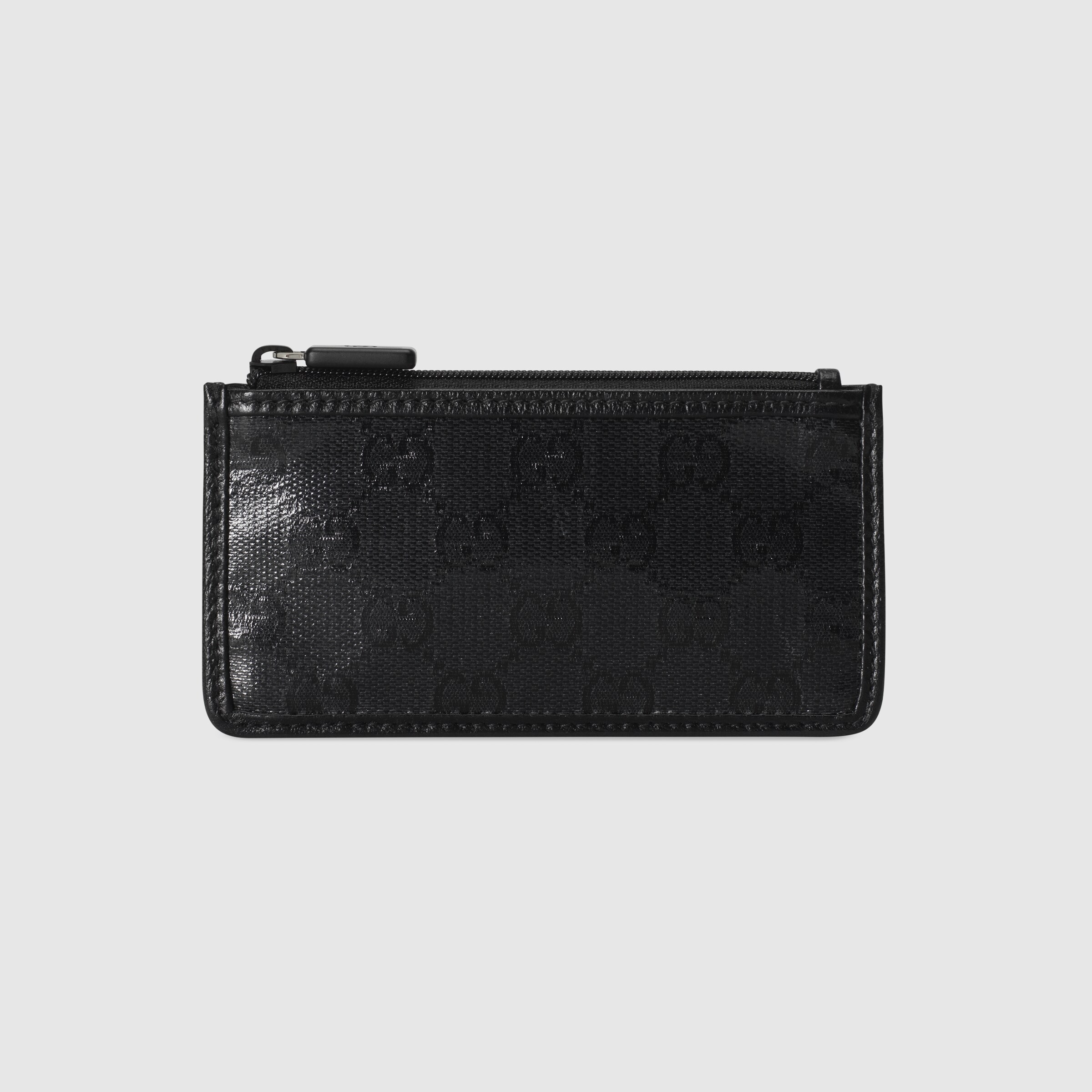 GG Crystal card case in black GG Crystal canvas | GUCCI® AE