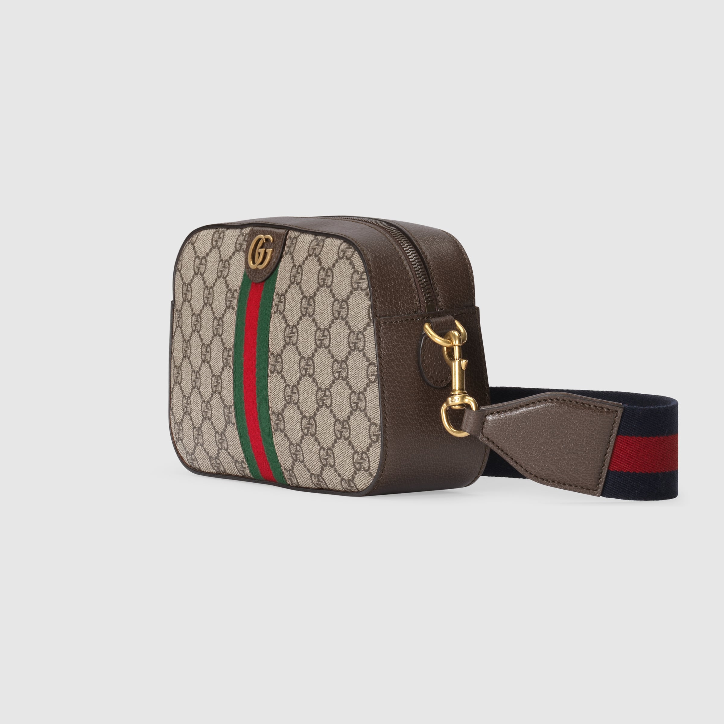 Ophidia small crossbody bag in beige and ebony Supreme | GUCCI® US
