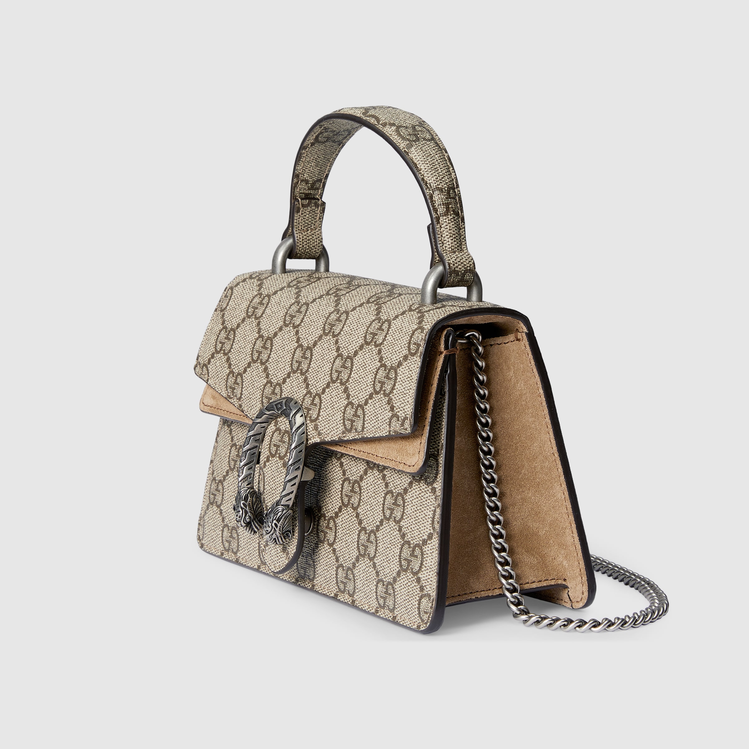 Dionysus系列迷你手提包 in米色和乌木色Supreme帆布 | GUCCI® UK