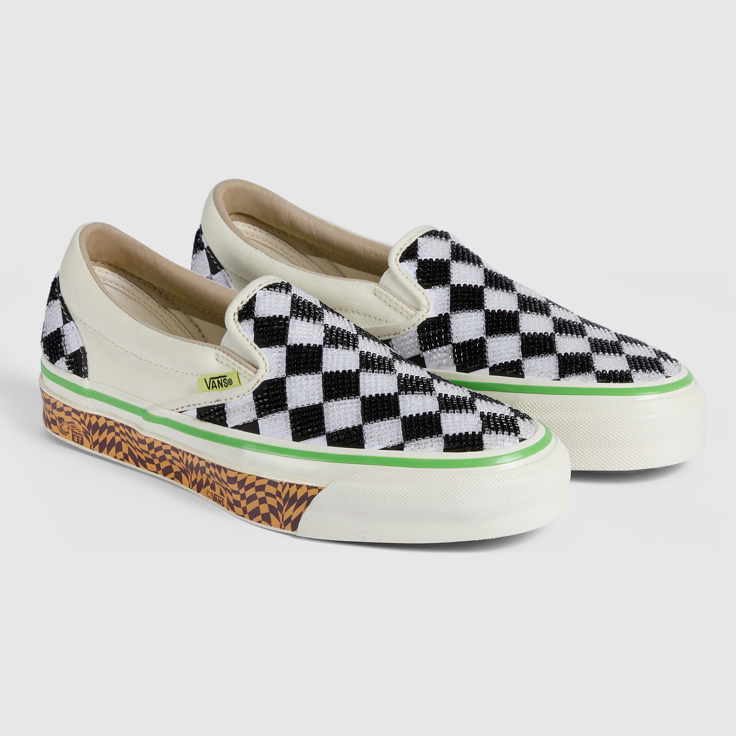 OG Classic Slip-On with beads in black and white | GUCCI® UK