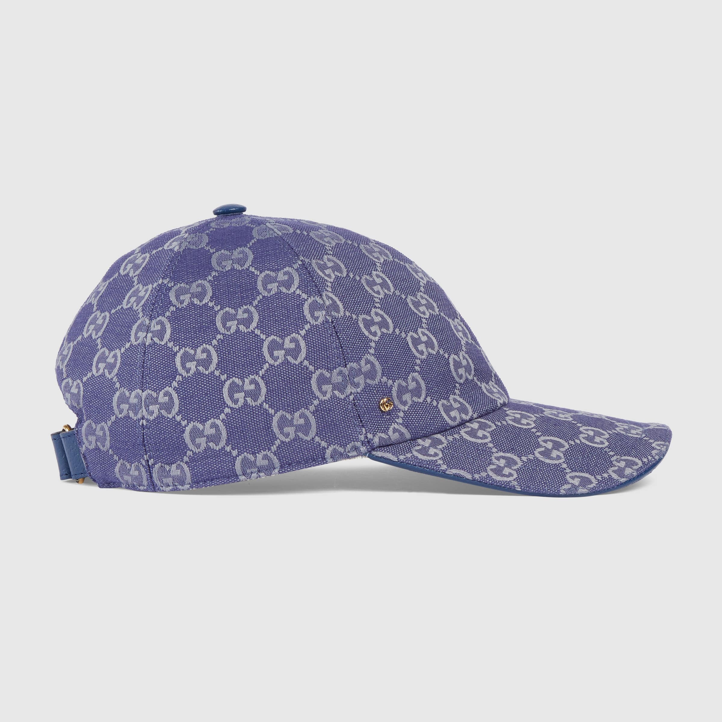 Gorra de béisbol de lona GG en azul y gris | GUCCI® ES