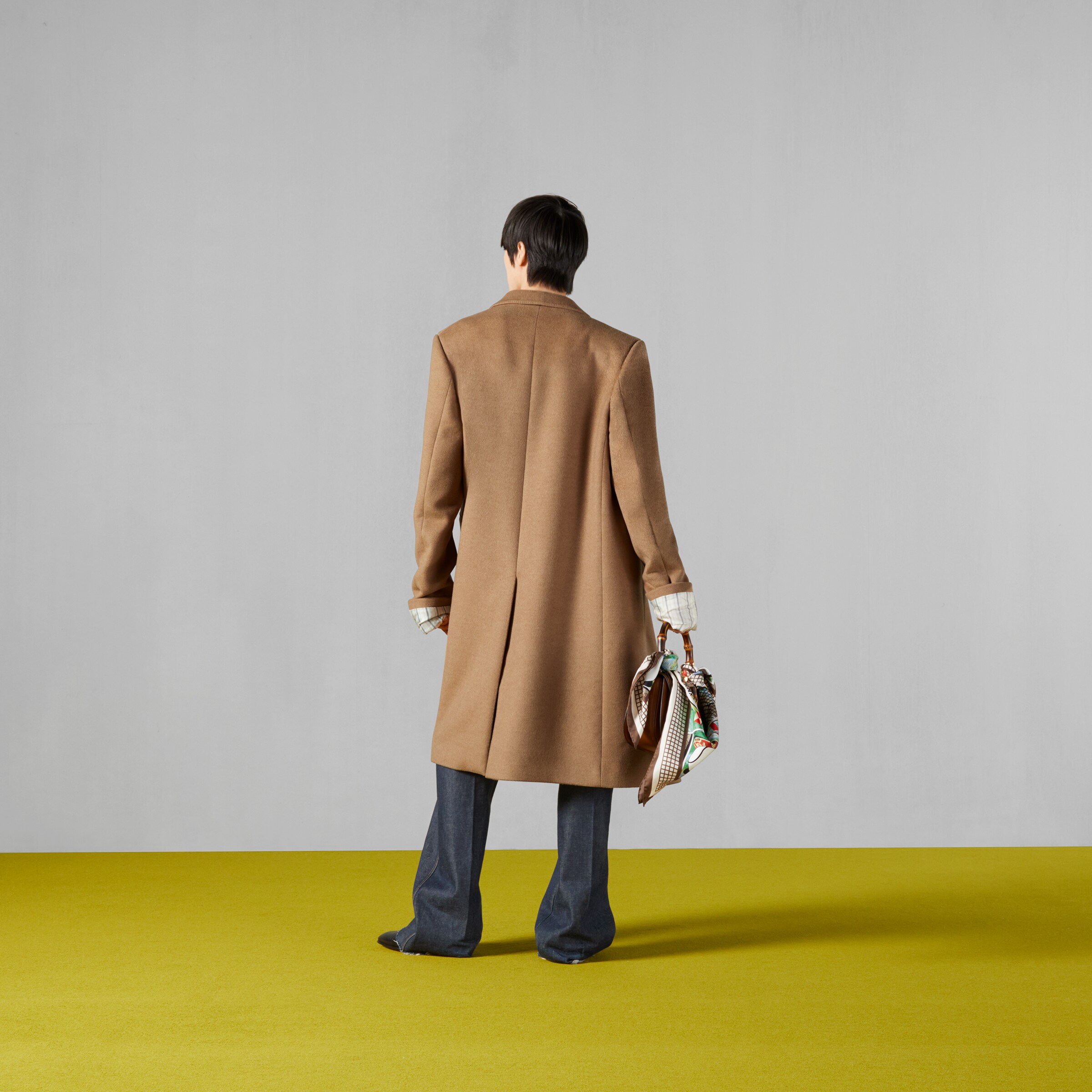 Denim pant with label in dark blue | GUCCI® Canada