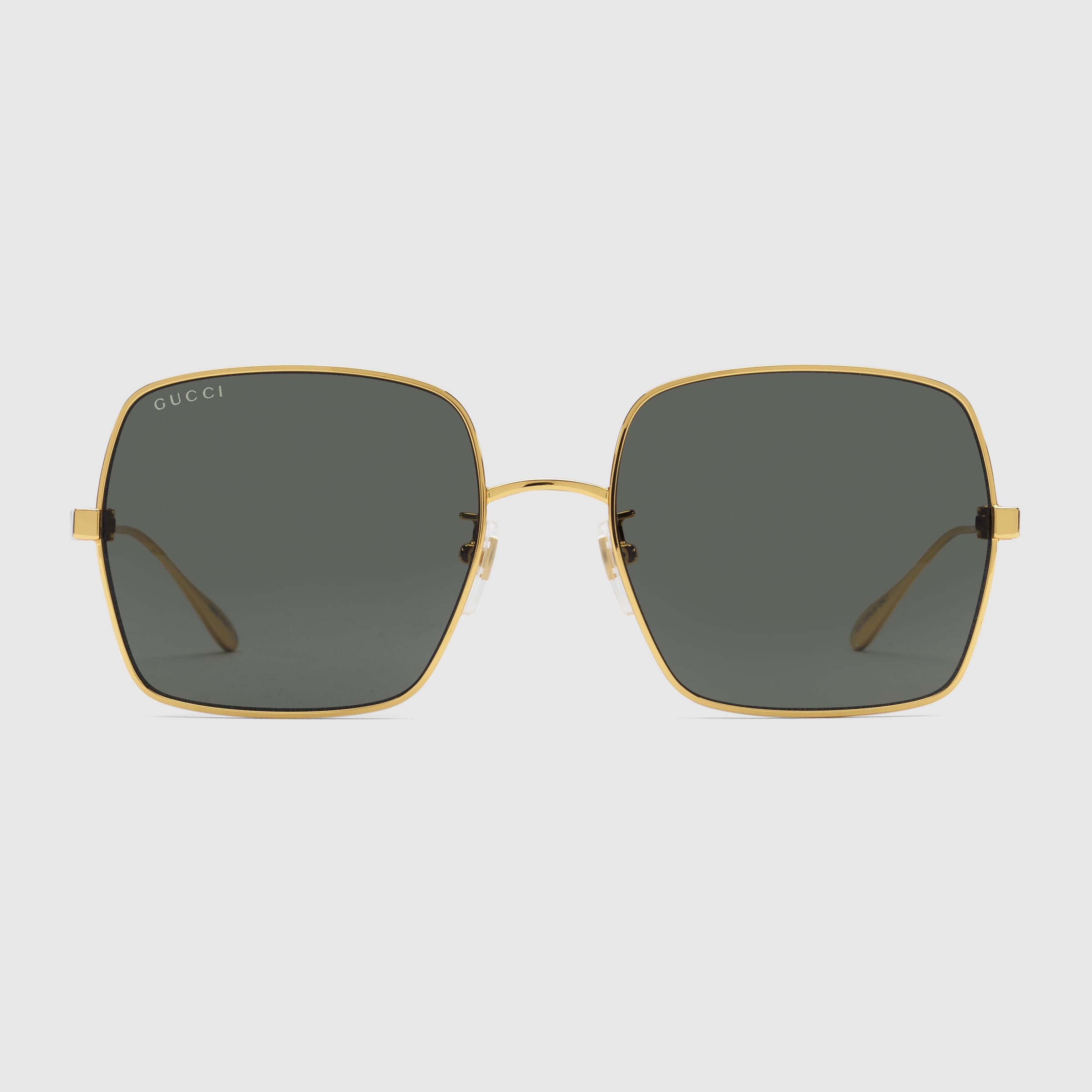 Square frame sunglasses in gold-toned metal | GUCCI® US