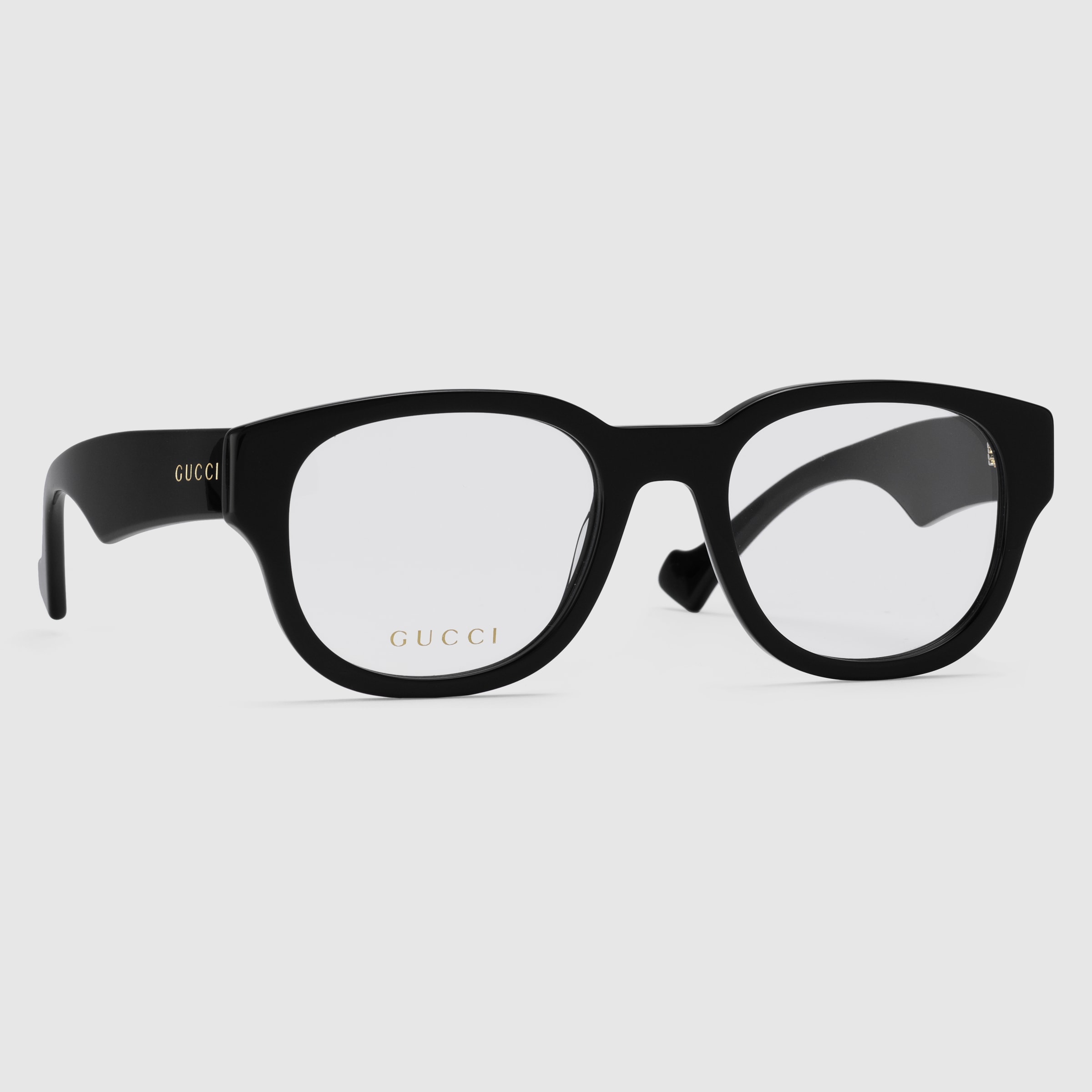 Round optical frame in black acetate | GUCCI® UK