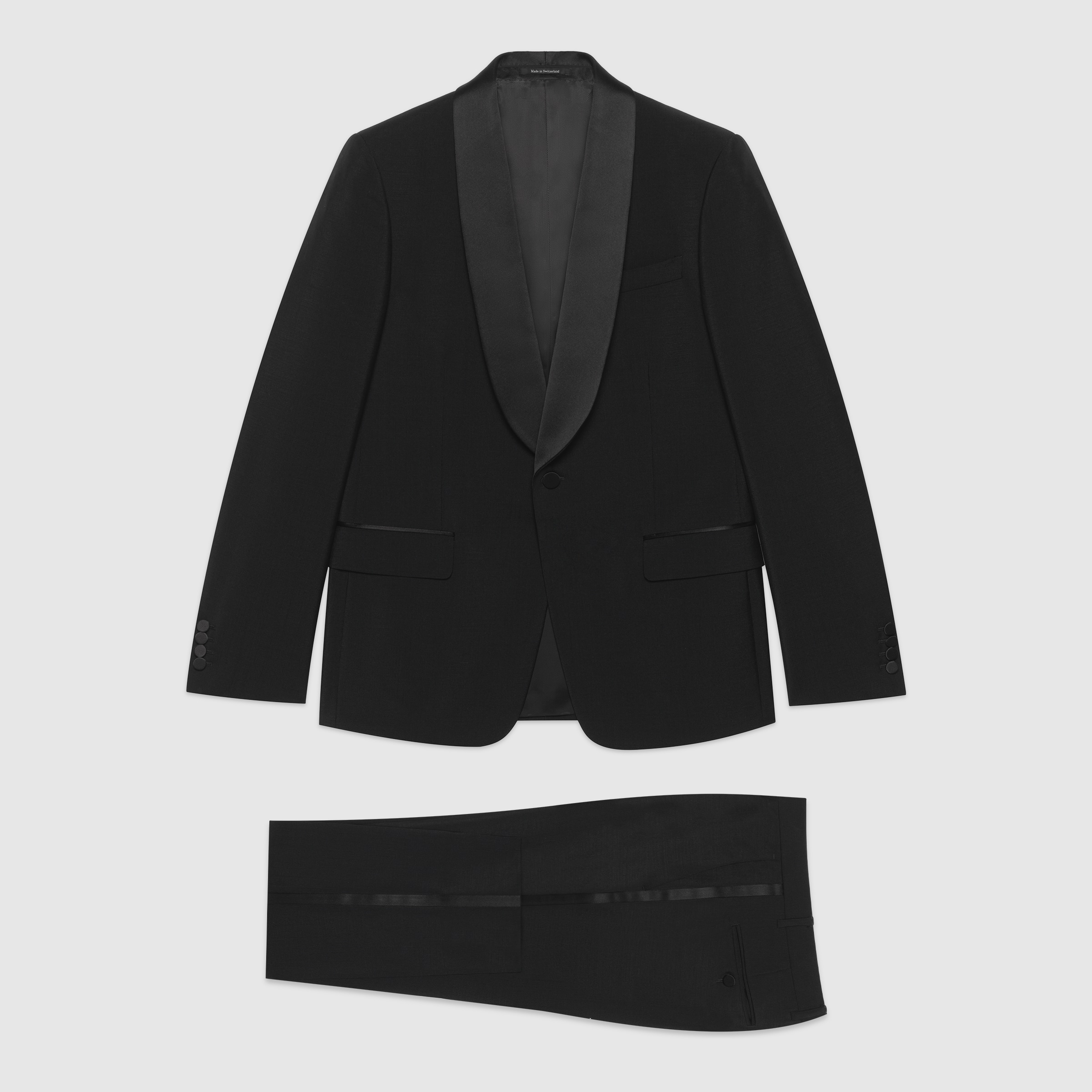 Slim fit wool suit in black | GUCCI® US