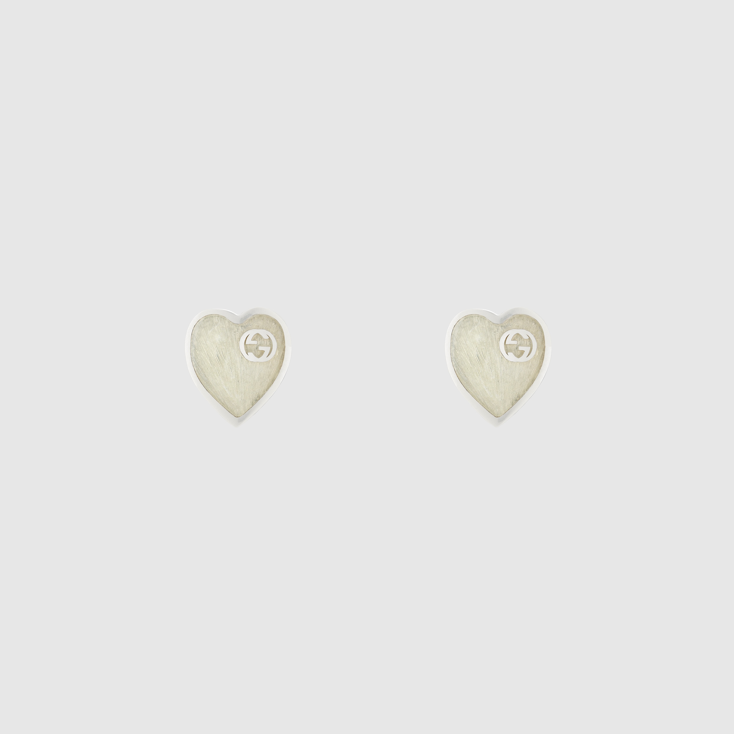 Gucci Heart earrings with Interlocking G in 925 sterling silver | GUCCI ...