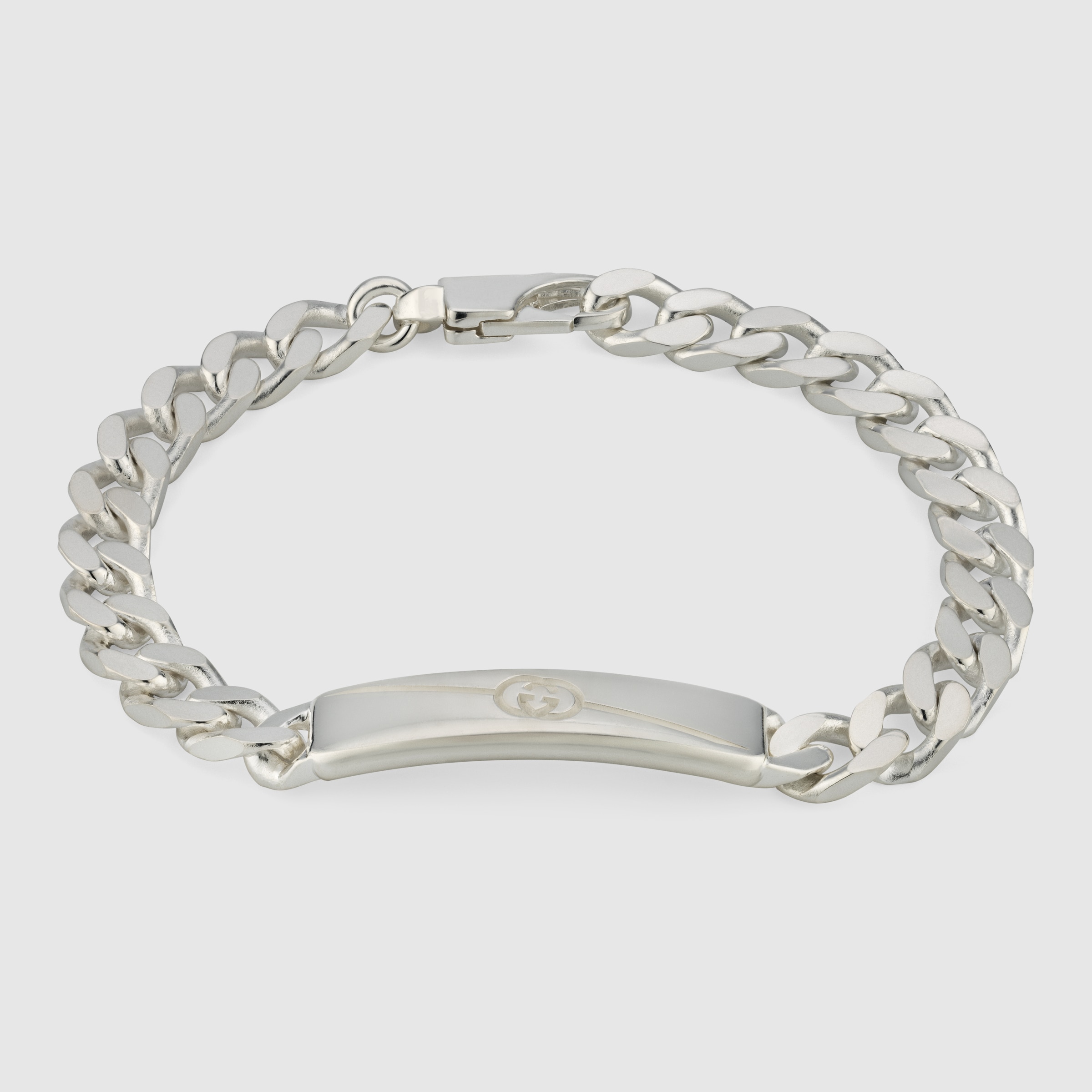 Diagonal Interlocking G bracelet in 925 sterling silver | GUCCI® US