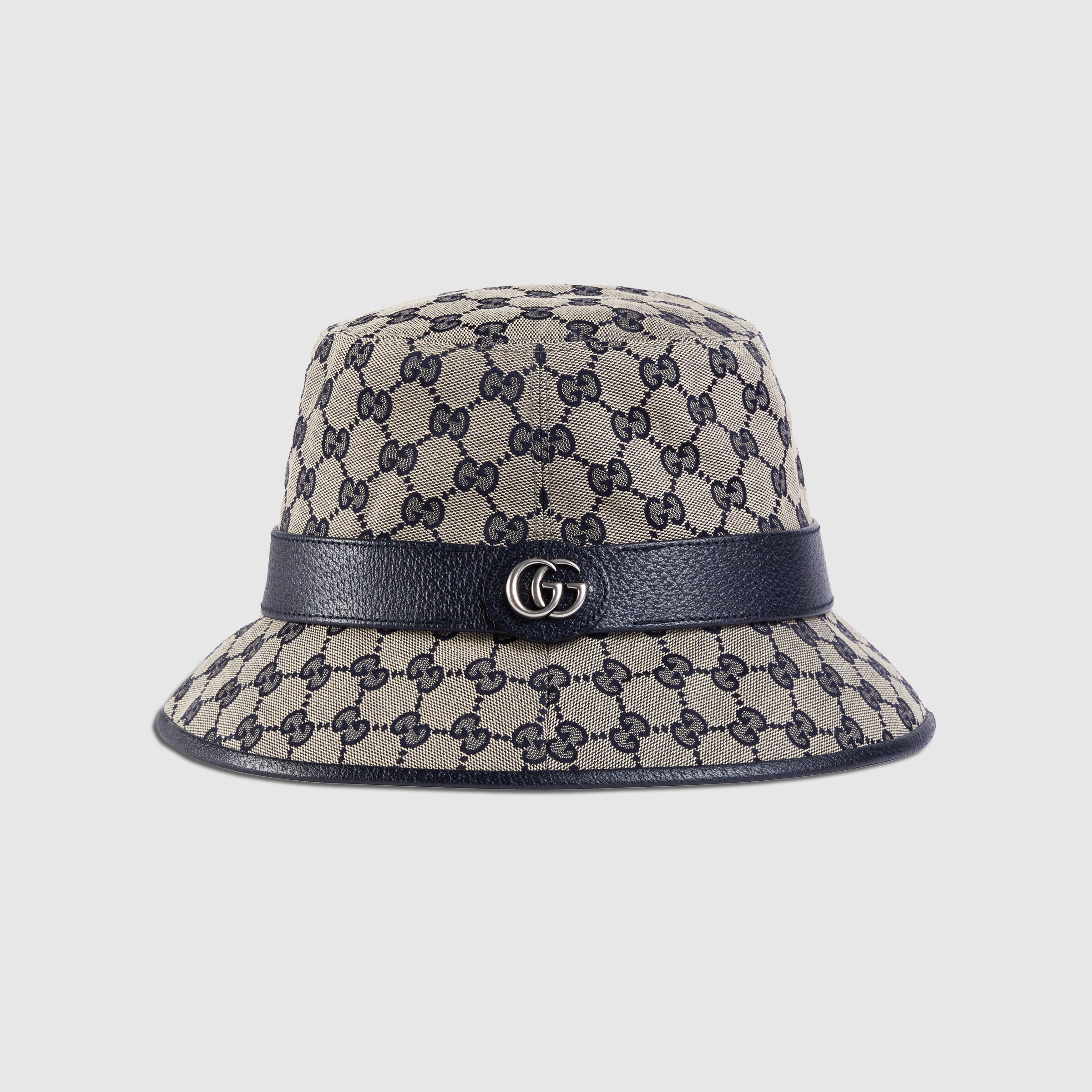 GG canvas bucket hat in beige and blue Supreme | GUCCI® Australia