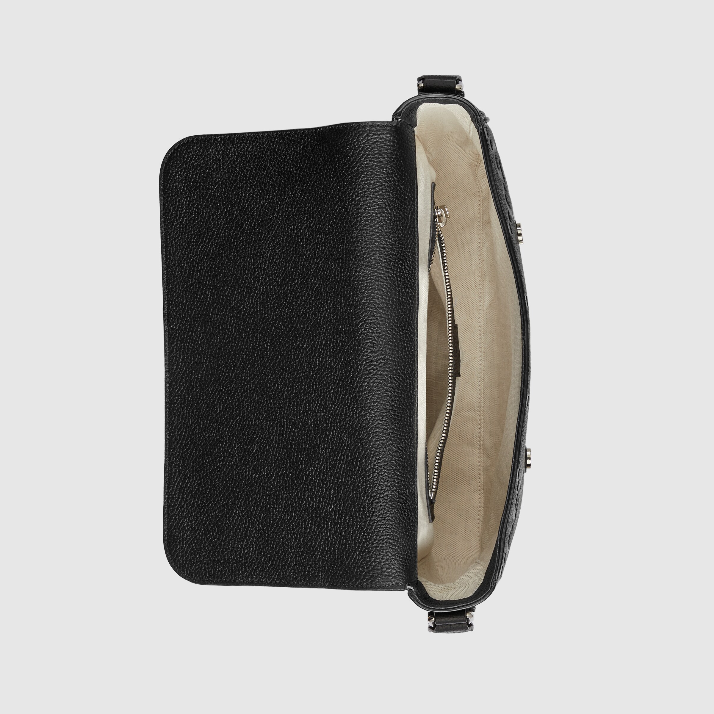 GG jumbo medium messeger bag in black leather | GUCCI® SG