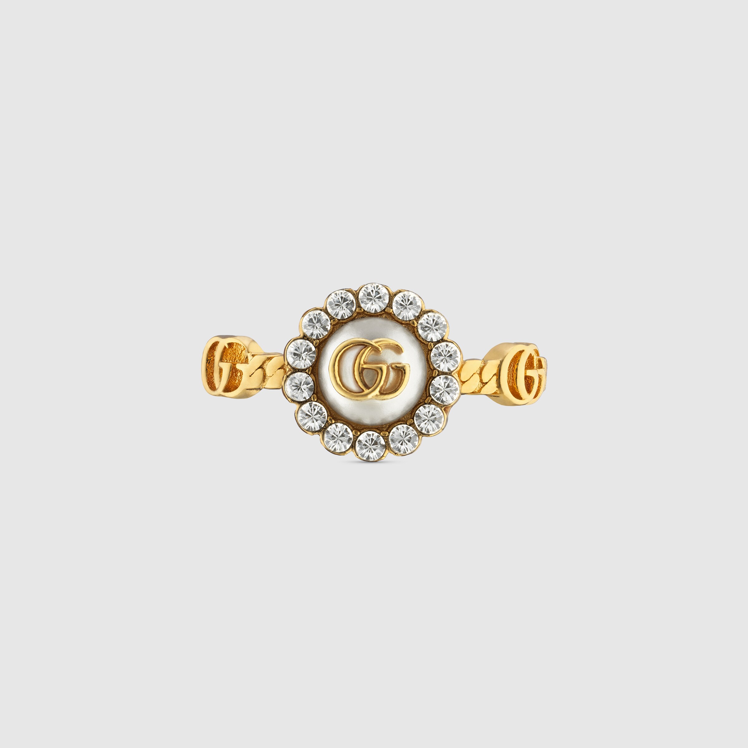 GG Marmont Double G flower ring in gold-toned metal | GUCCI® Australia