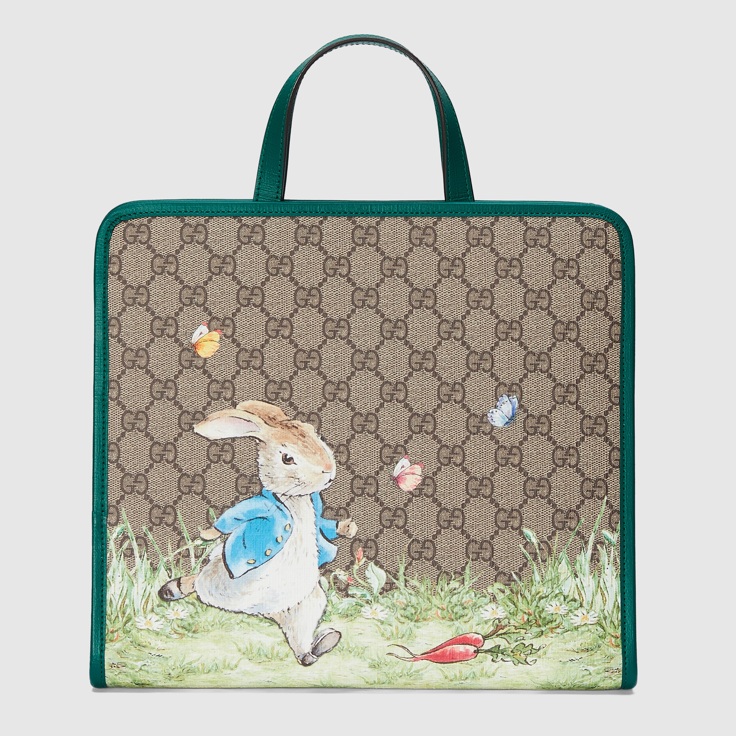 Peter Rabbit™ x Gucci tote bag in beige and ebony GG Supreme | GUCCI ...