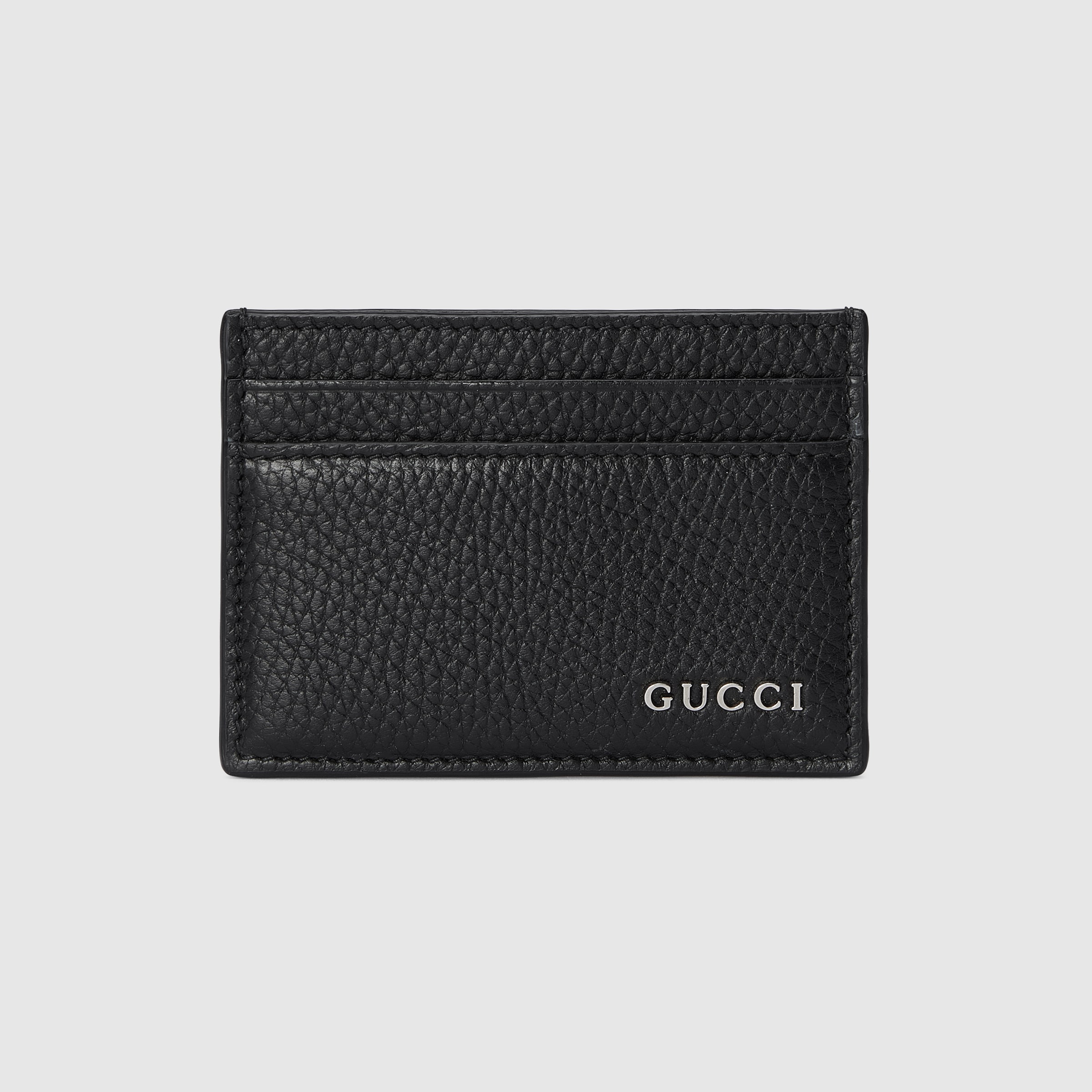 Card case with Gucci logo in black leather | GUCCI® US