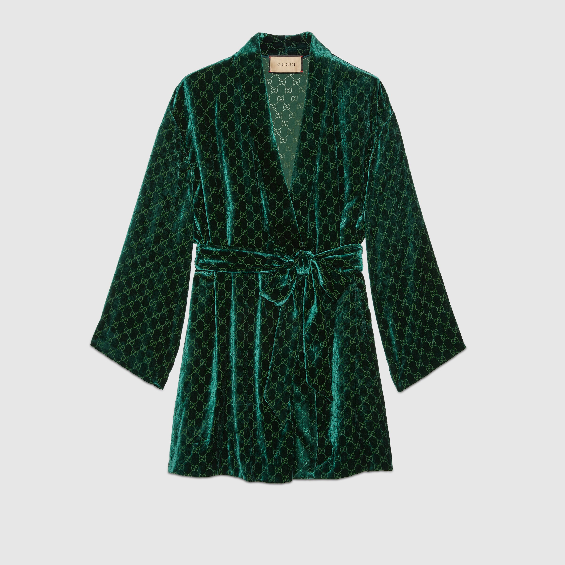 Camicia in velluto GG in verde smeraldo | GUCCI® Italia