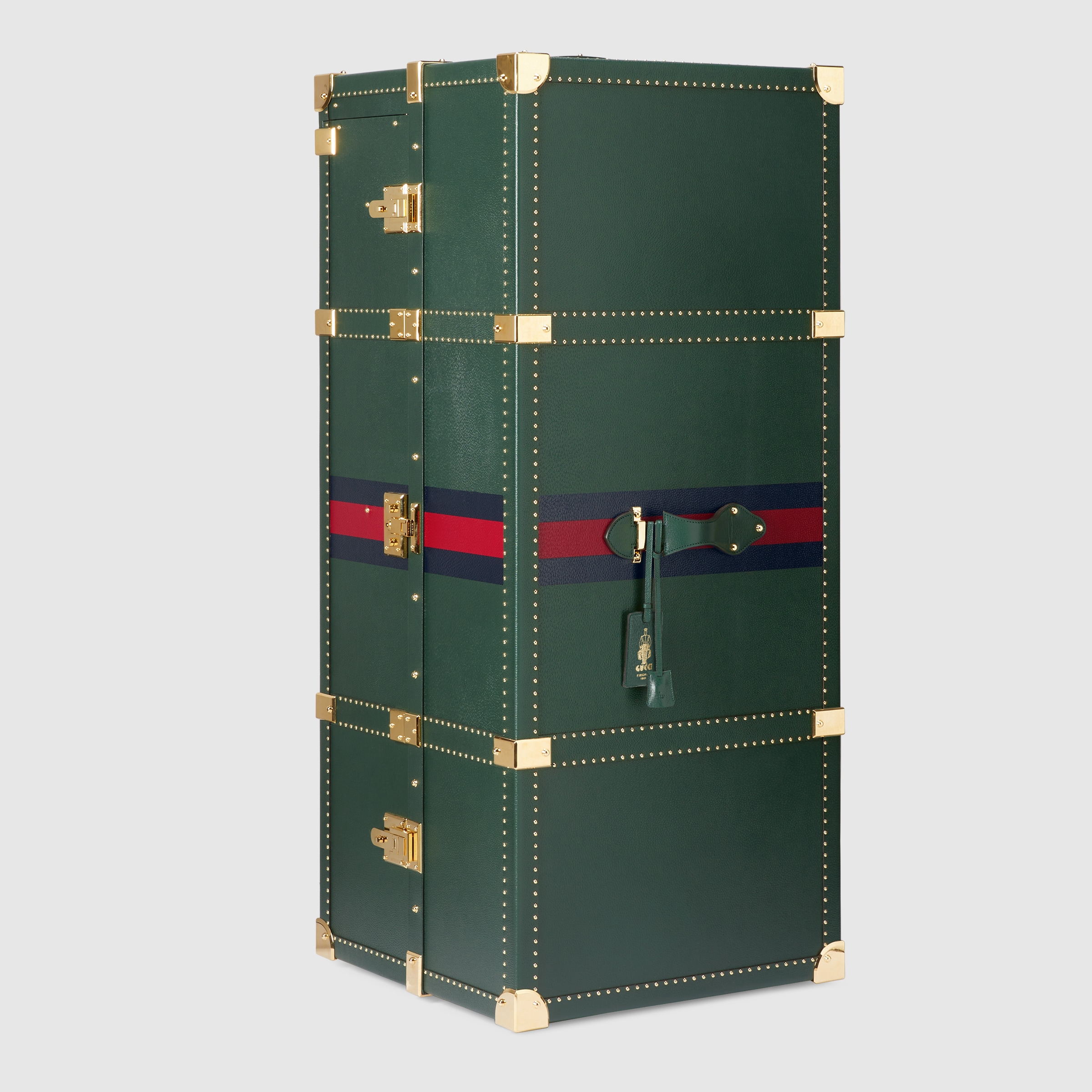 Gucci Savoy trunk in green leather | GUCCI® GR