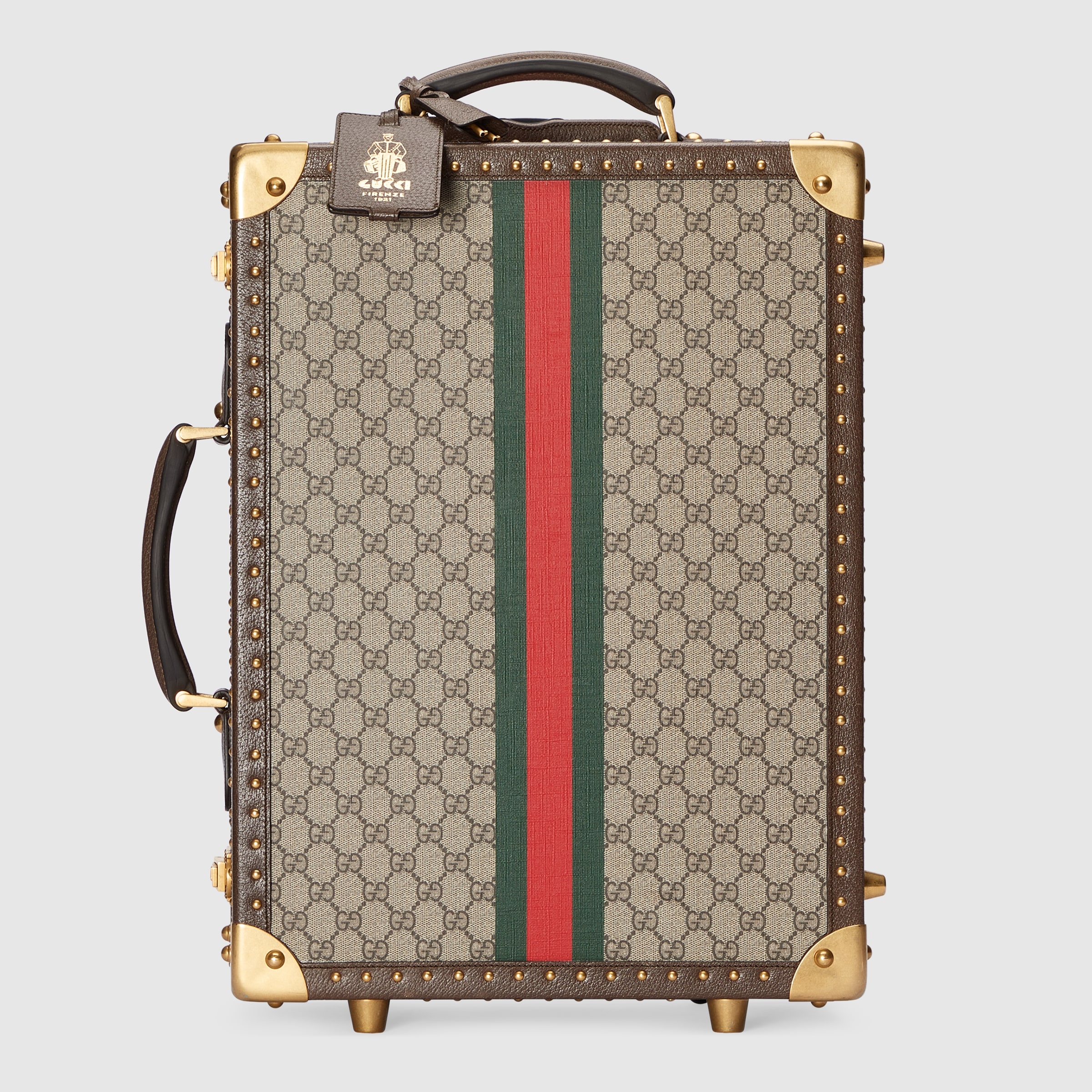 Gucci Savoy trunk carry-on in beige and ebony Supreme | GUCCI® Australia