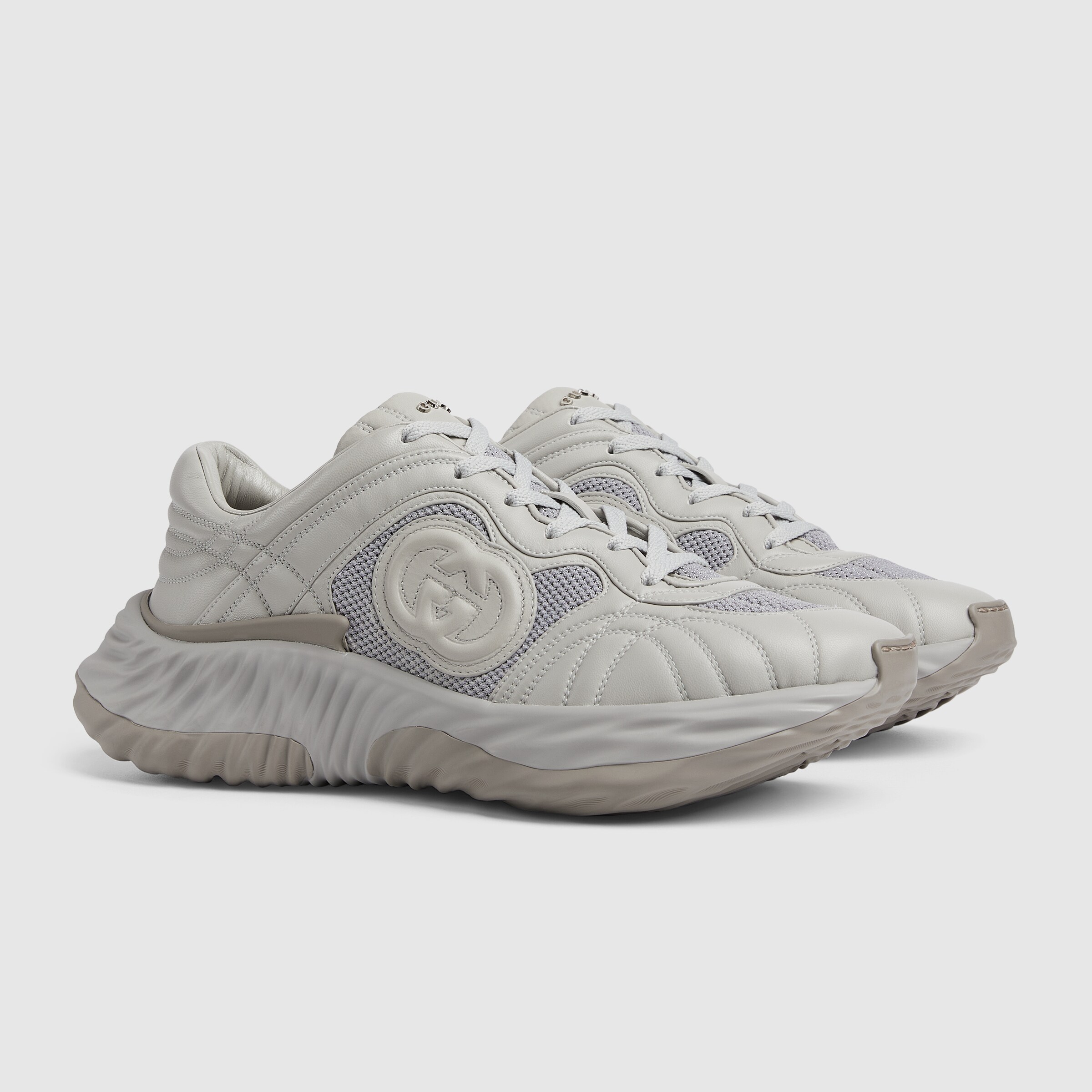 Men's Gucci Ripple sneaker in grey leather | GUCCI® US