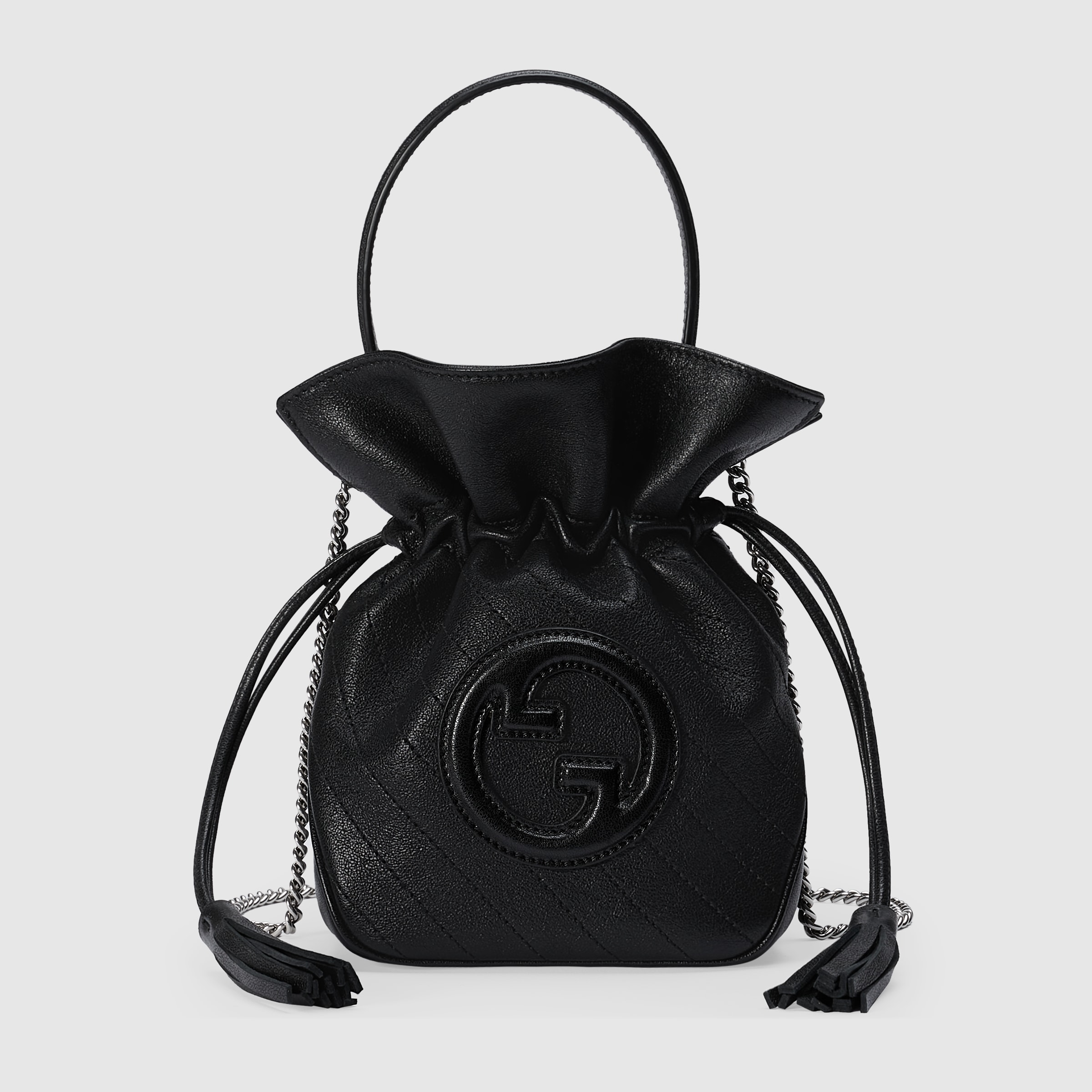 Gucci Blondie mini bucket bag in black leather | GUCCI® Australia