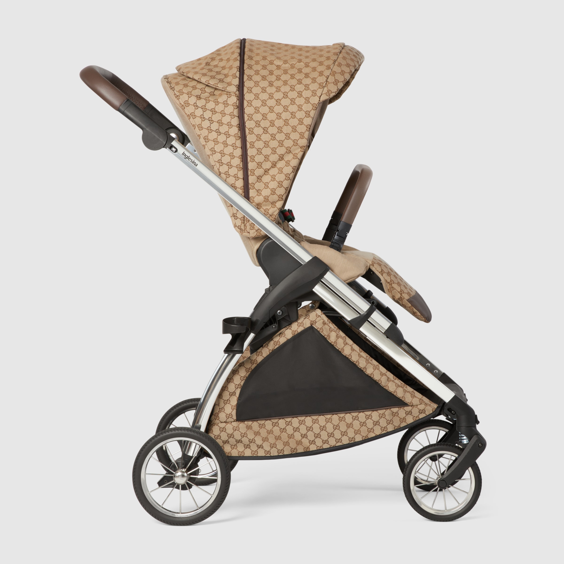 Gucci Stroller in beige and ebony GG canvas | GUCCI® US