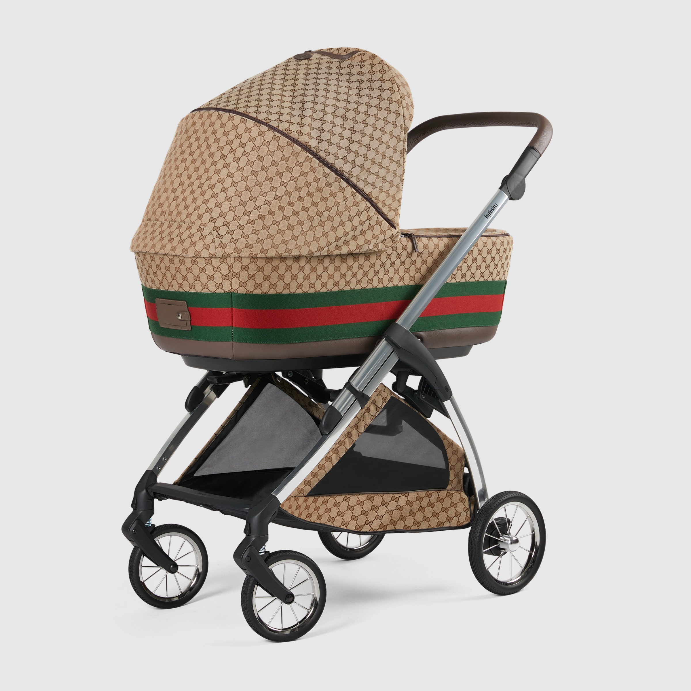 Gucci Bassinet-Stroller combo in beige and ebony GG canvas | GUCCI® US