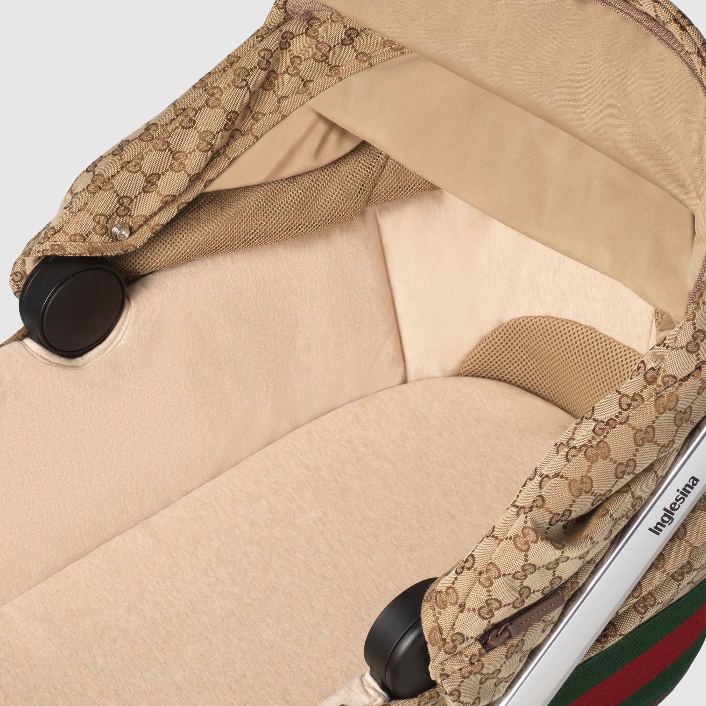 Gucci Bassinet-Stroller combo in beige and ebony GG canvas | GUCCI® US