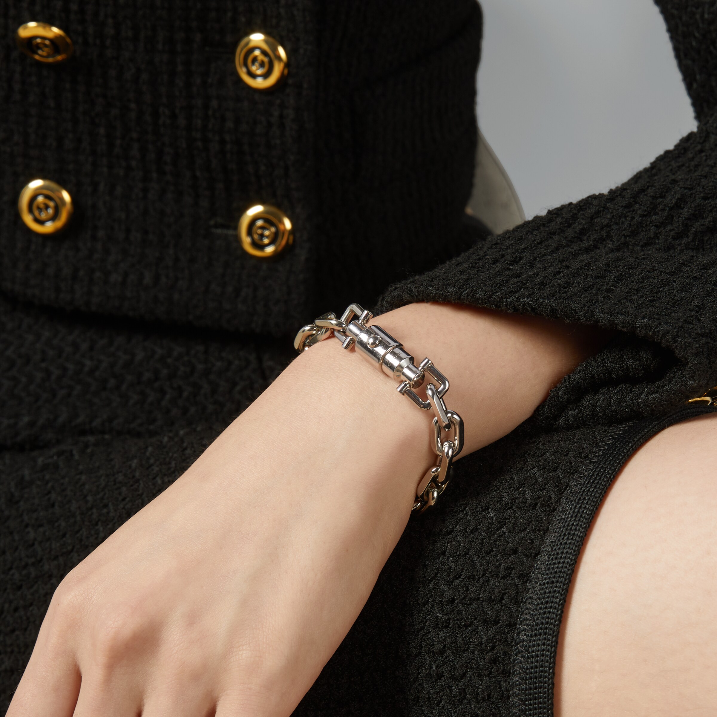 Jackie 1961 chain bracelet in palladium-toned metal | GUCCI® UK