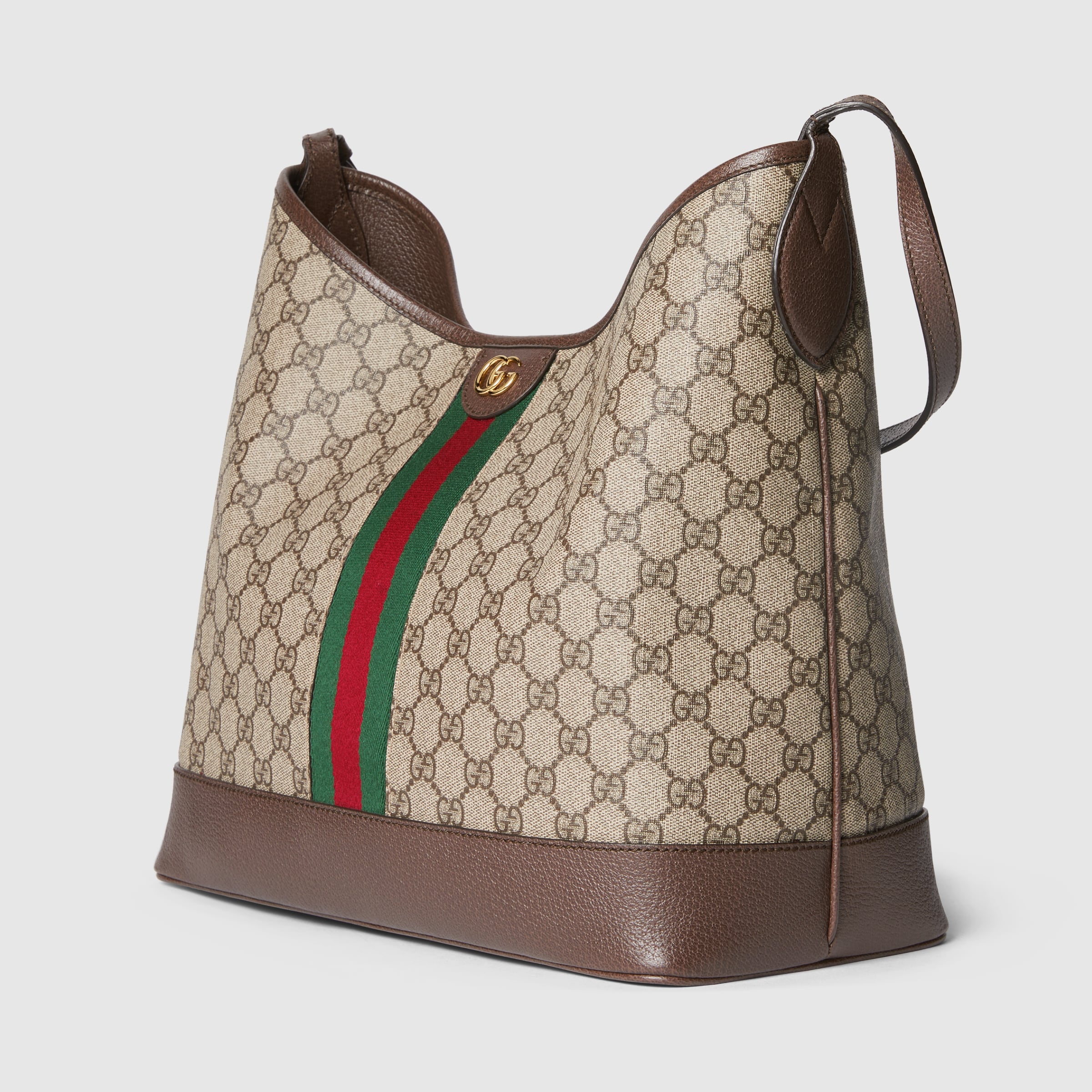 Ophidia large shoulder bag in beige and dark brown GG Supreme | GUCCI ...