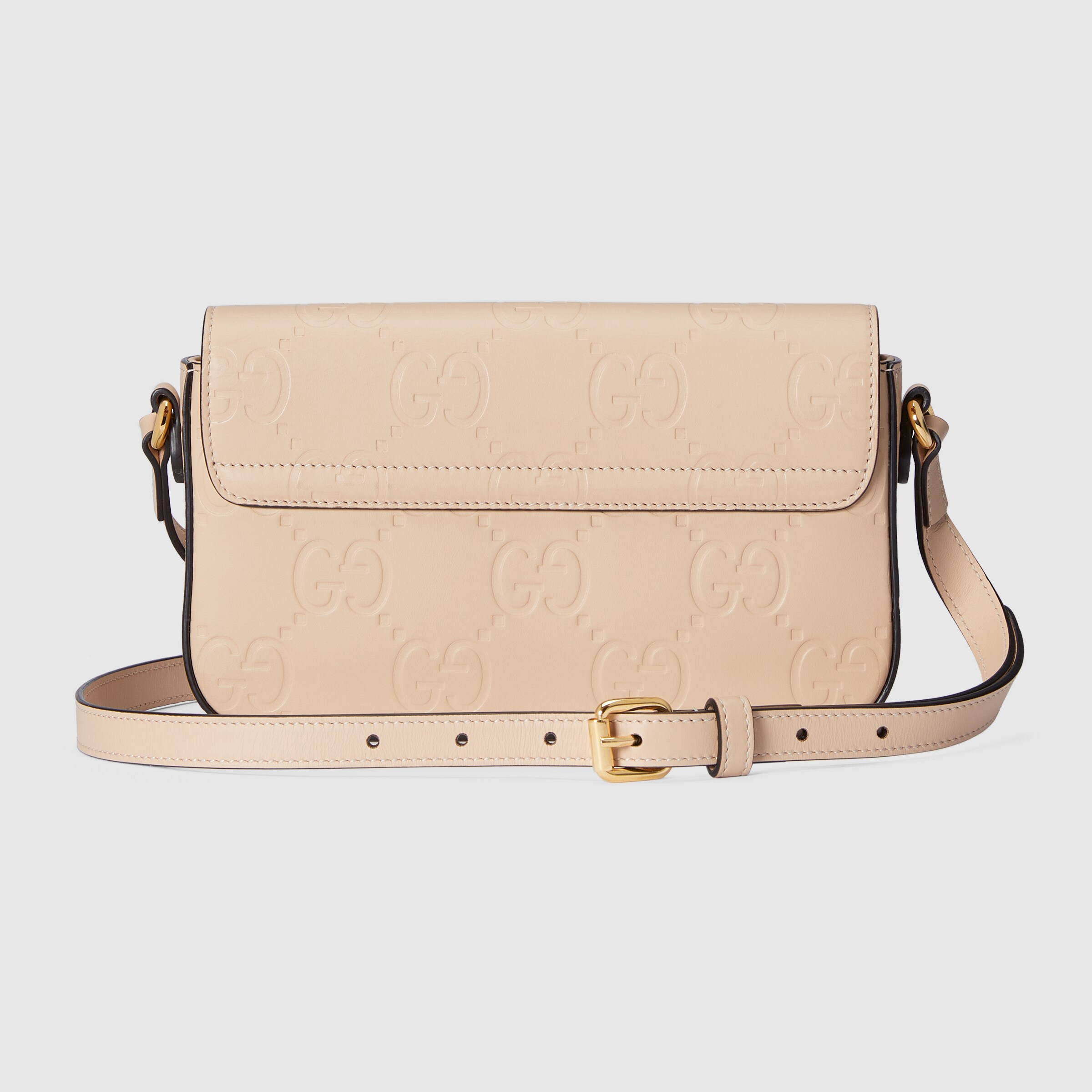 GG super mini shoulder bag in light beige leather | GUCCI® Australia