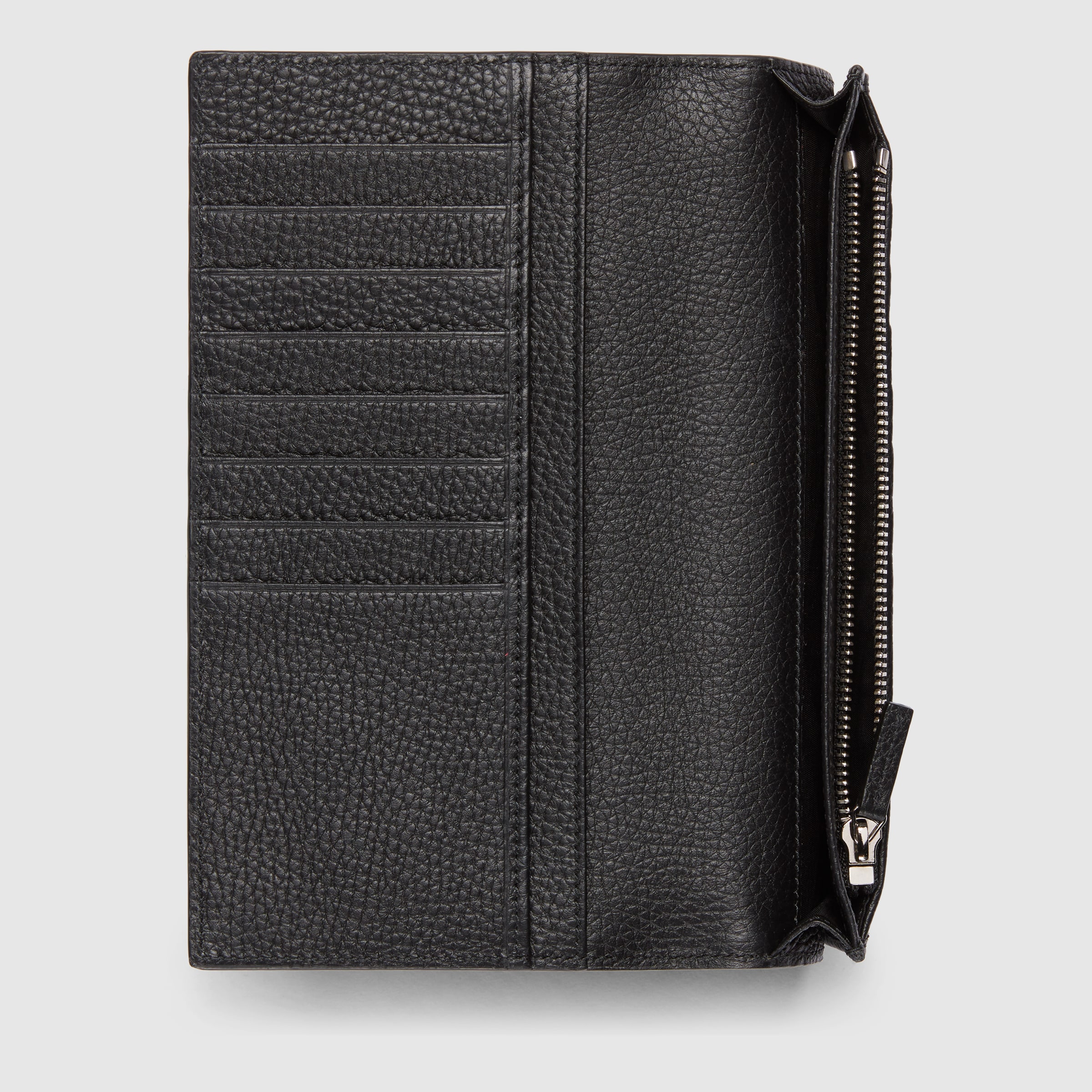 Long wallet with Gucci logo in black leather | GUCCI® US