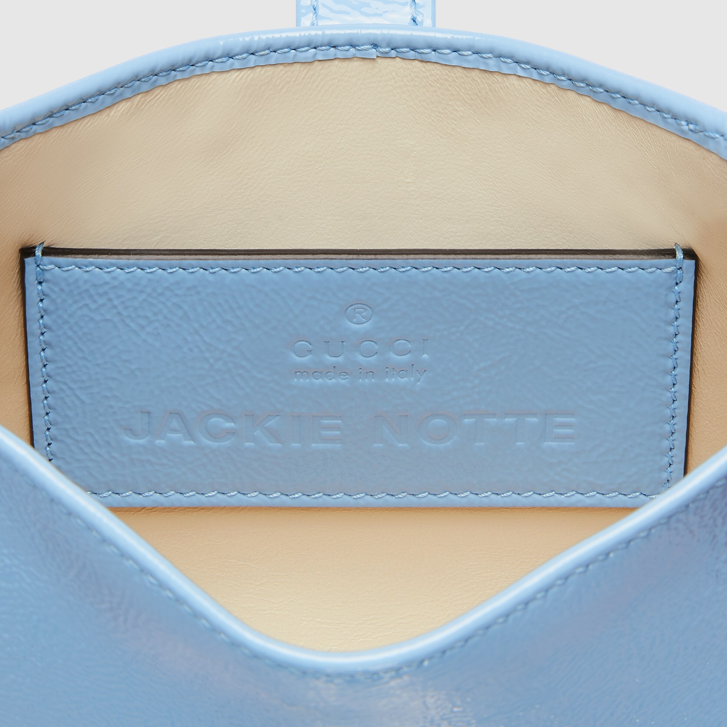Gucci Jackie Notte mini bag in sky blue patent leather | GUCCI® PT