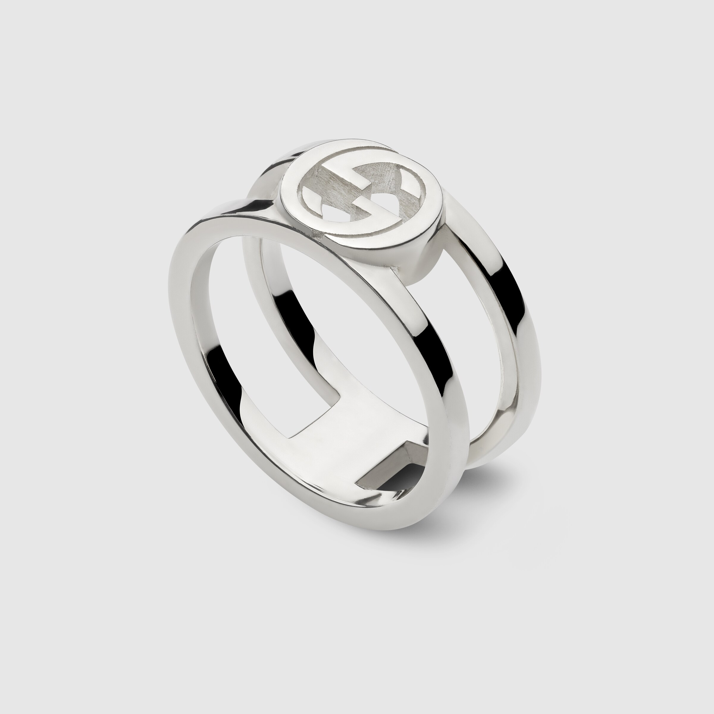 Anillo ancho Gucci Interlocking inPlata 925 | GUCCI® MX
