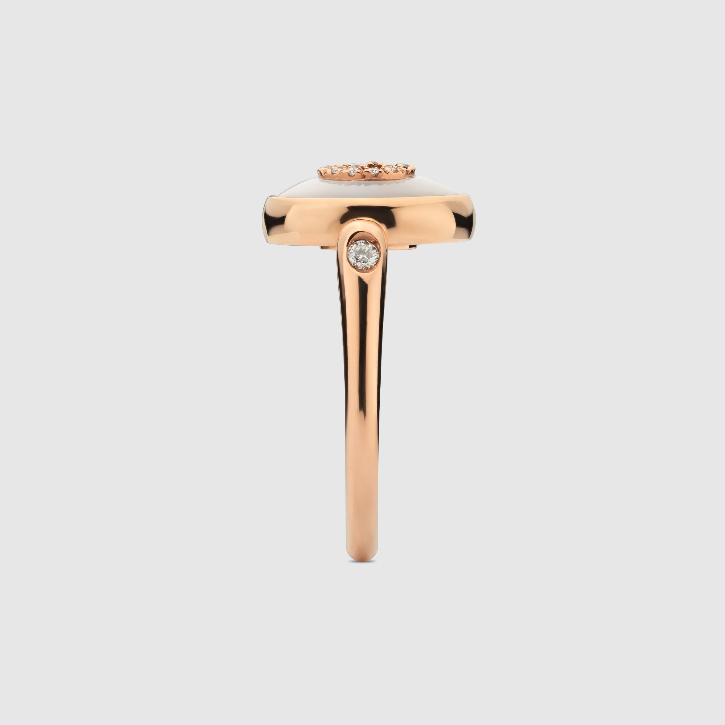 Gucci Interlocking 18k diamond ring in 18k rose gold | GUCCI® SG