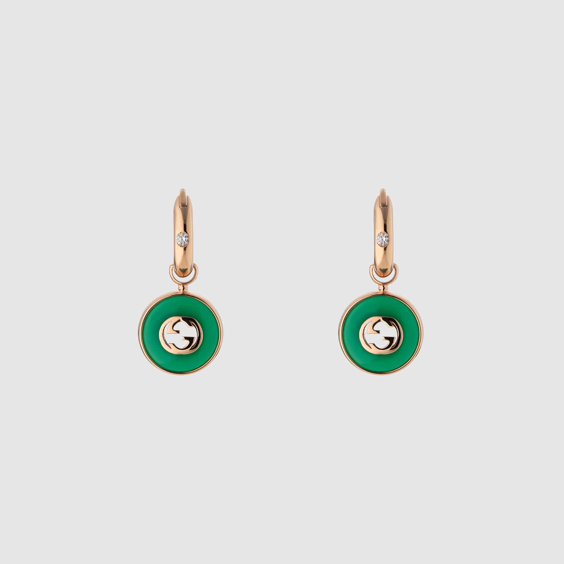 Gucci Interlocking 18k hoop earrings in 18k rose gold | GUCCI® US