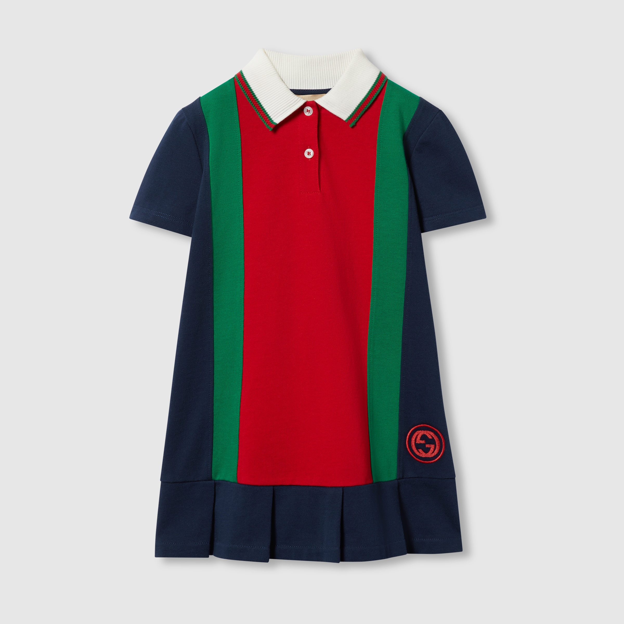 Children's Web cotton dress in dark blue | GUCCI® US