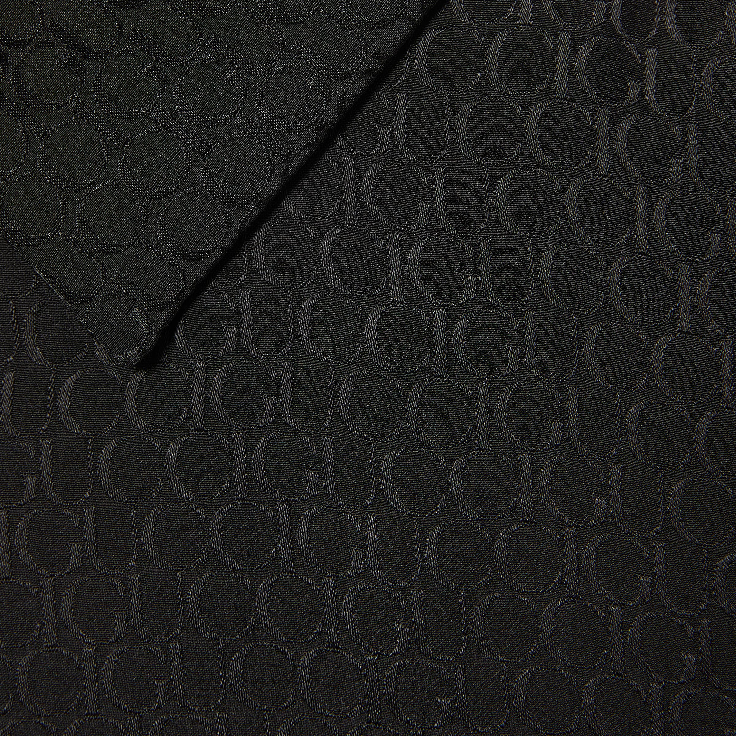 Gucci silk jacquard shirt and bra set in black | GUCCI® UK