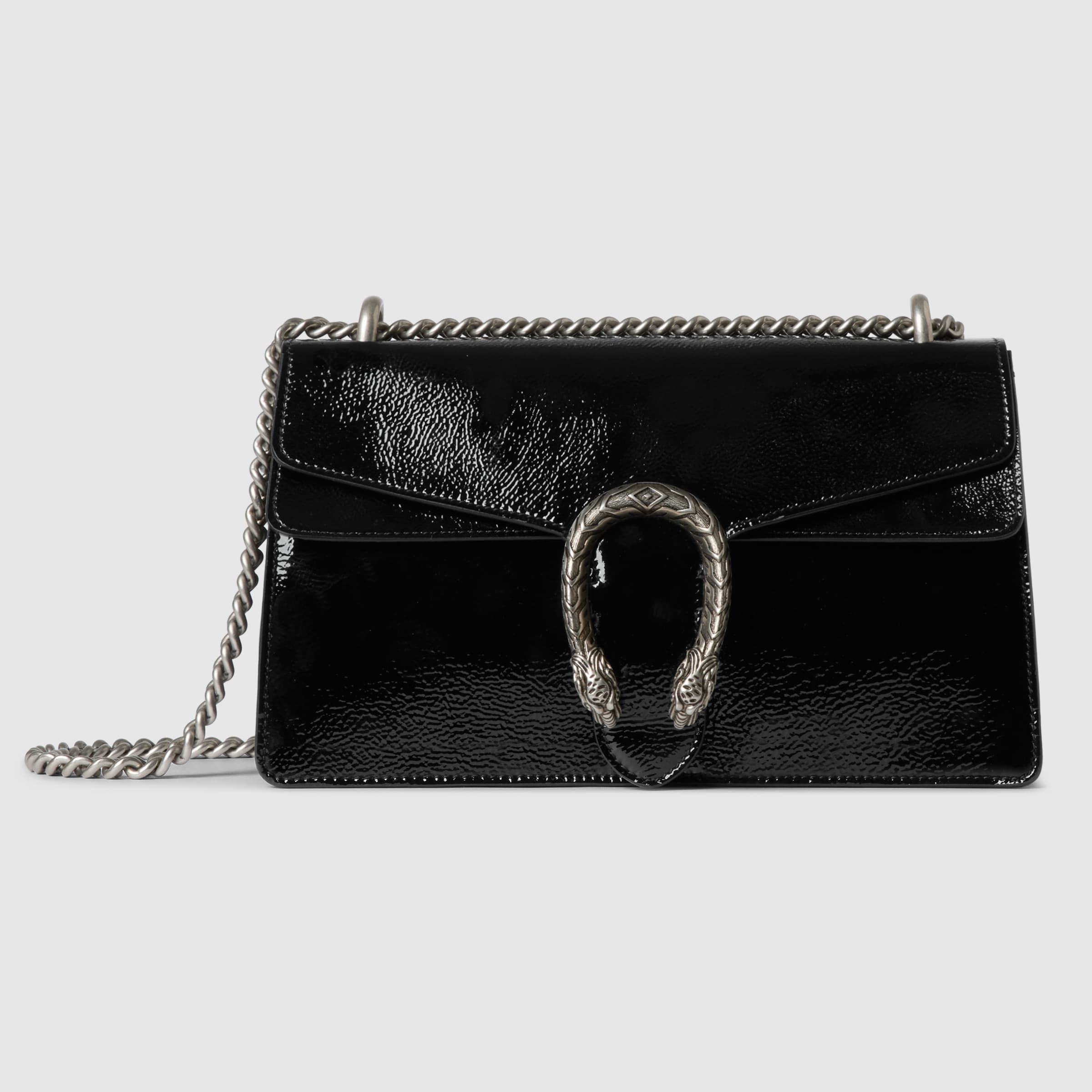 Dionysus medium shoulder bag in black patent leather | GUCCI® Australia